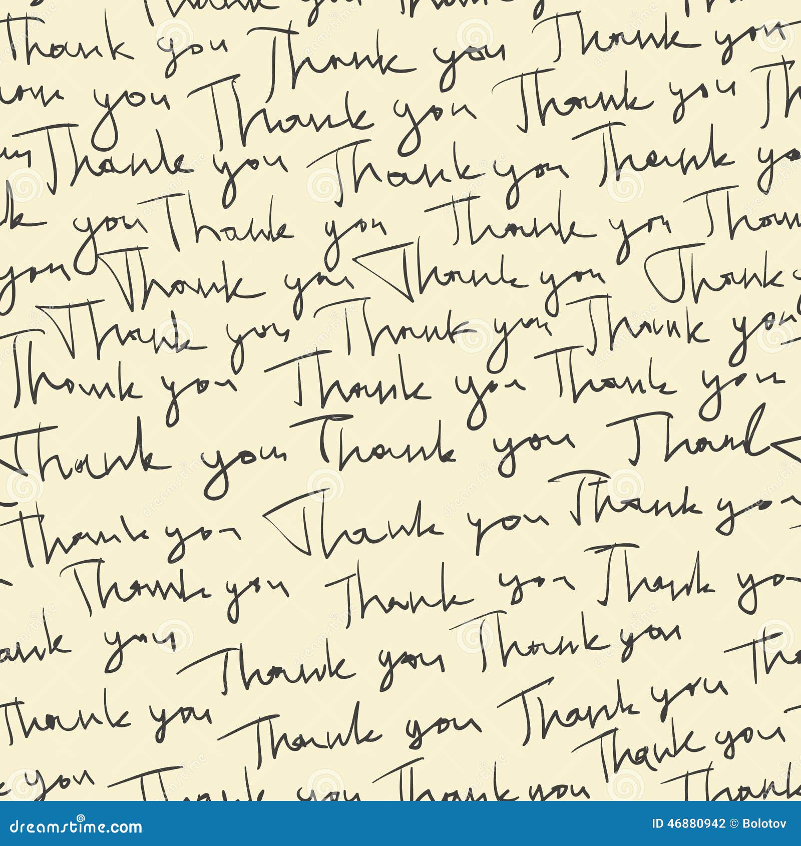 Hand-drawn Thank You Seamless Pattern. Vector Stock Vector ...