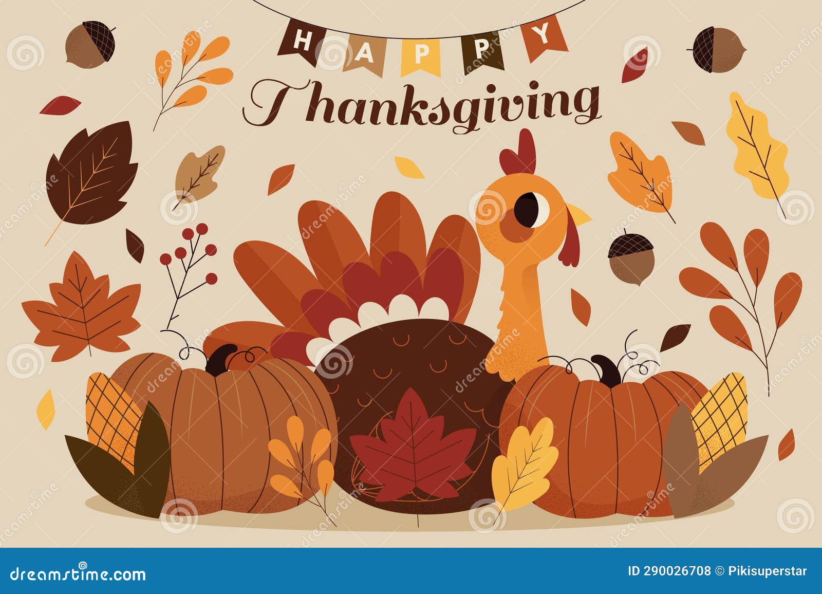 Hand Drawn Thanksgiving Background Vector Design Stock Vector ...