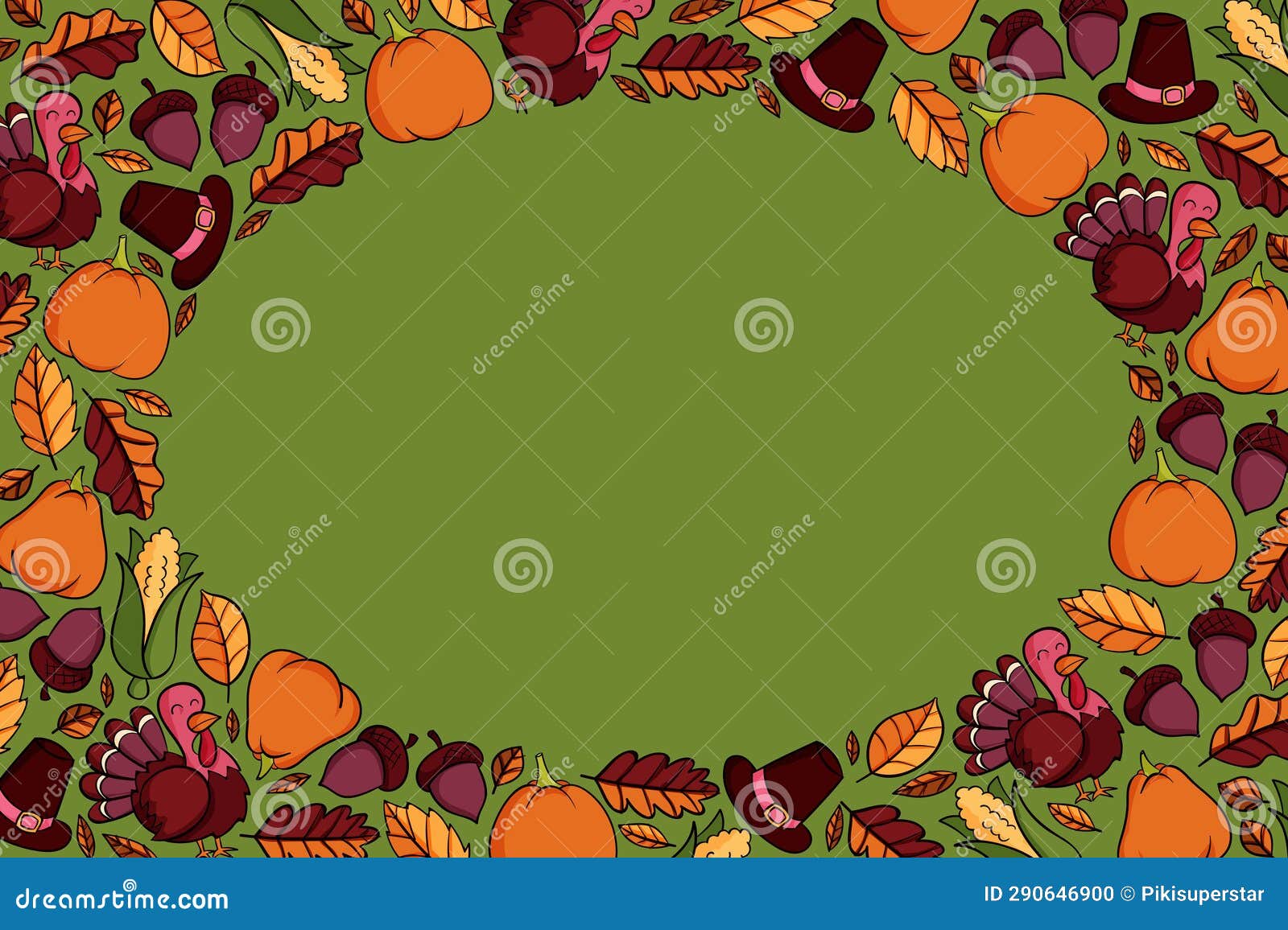 Hand Drawn Thanksgiving Background Vector Design Illustration Stock ...