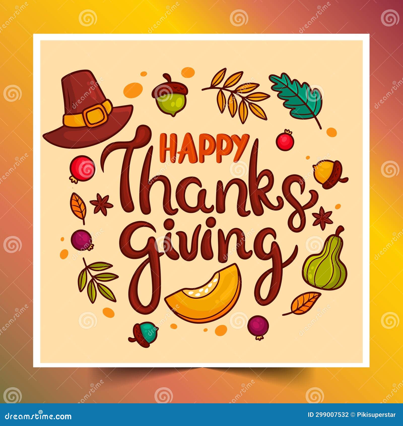 Hand Drawn Thanksgiving Text Design Vector Stock Vector - Illustration ...