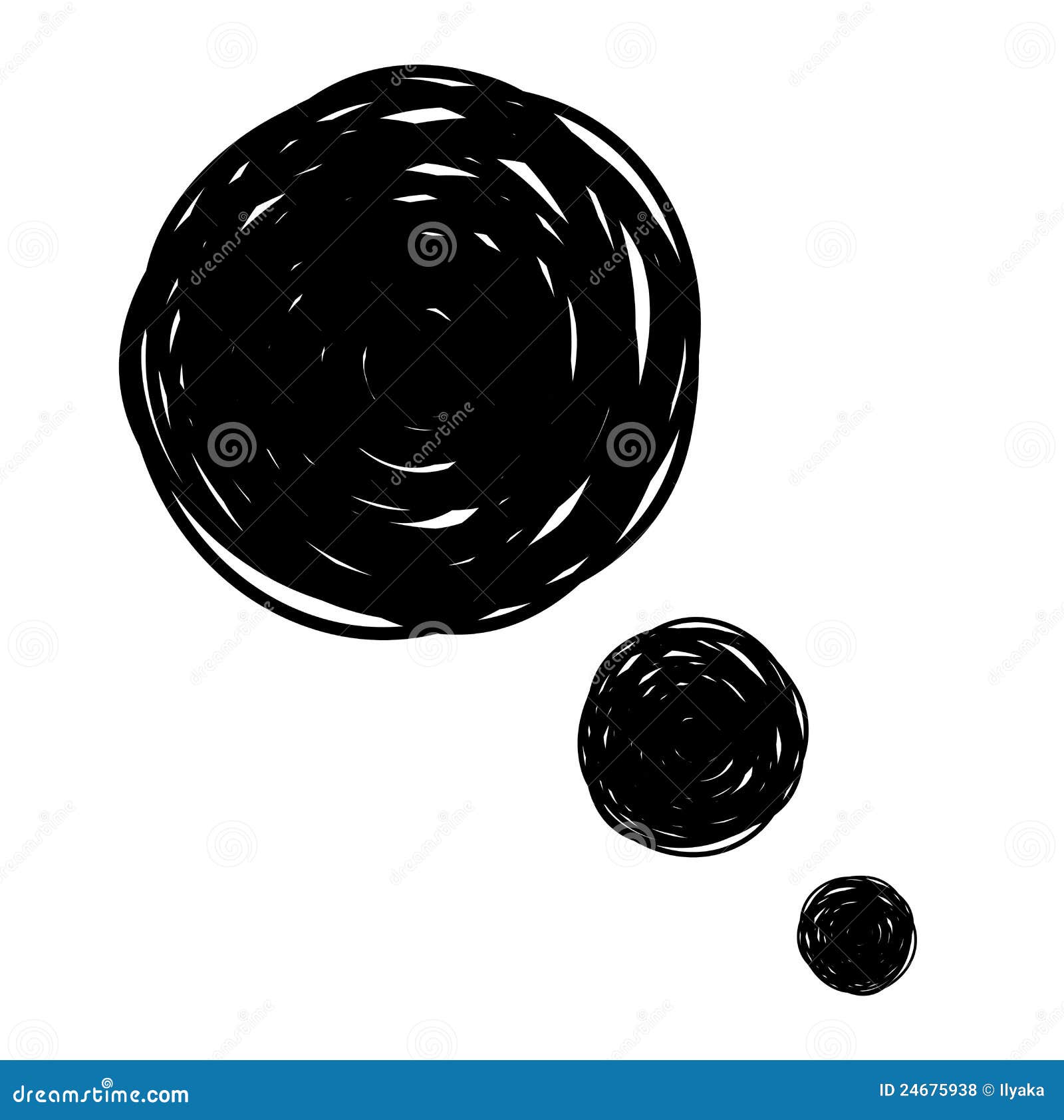 Hand drawn thought bubbles stock vector. Illustration of black - 24675938