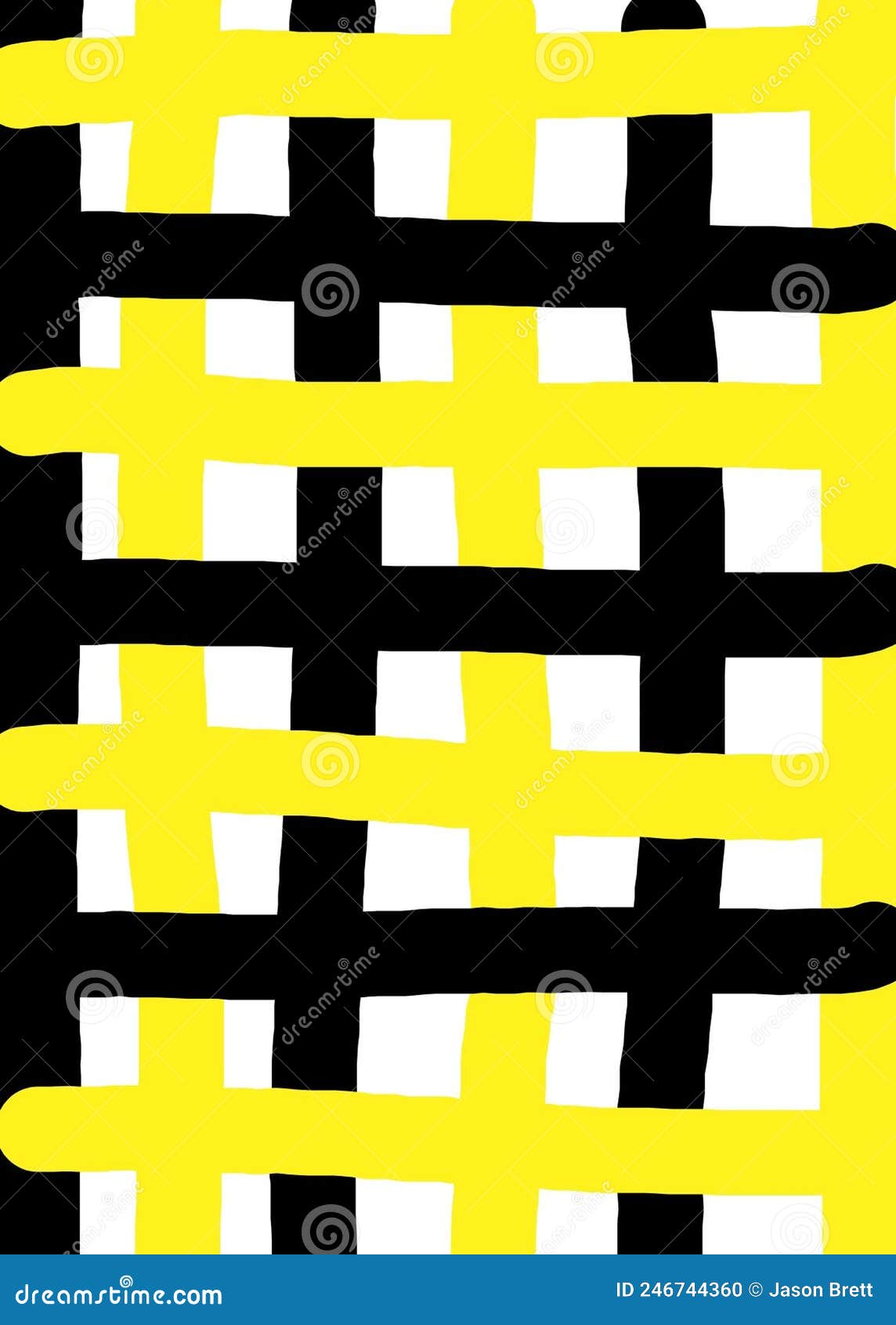 Hand Drawn Three Coloured Pattern Line Art Stock Illustration ...