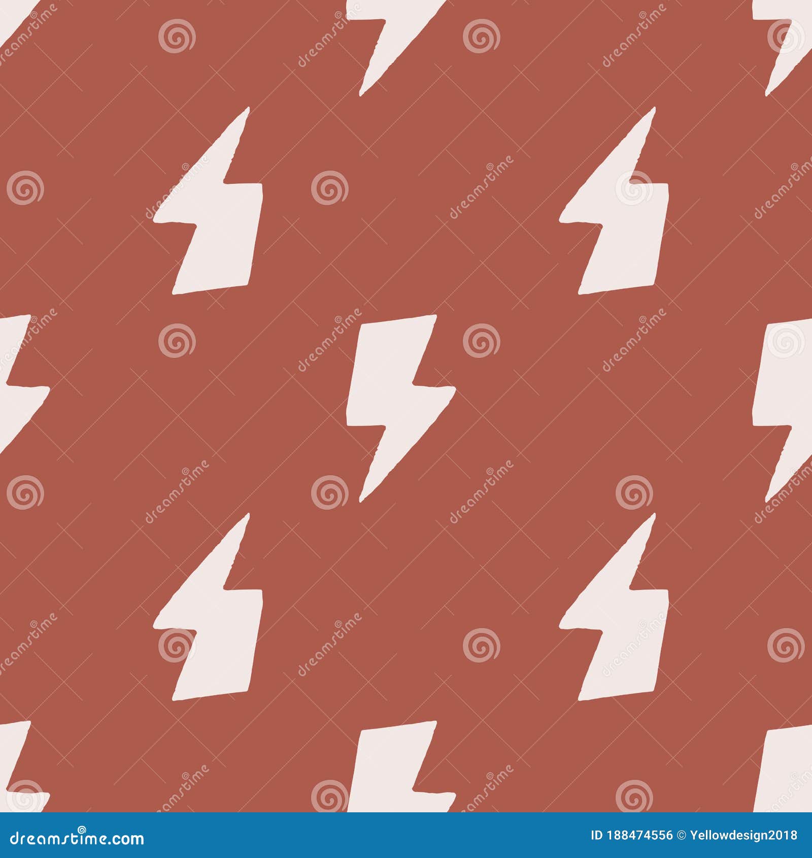 Hand Drawn Thunder Backdrop Seamless Pattern. Lightning Bolts Stock ...