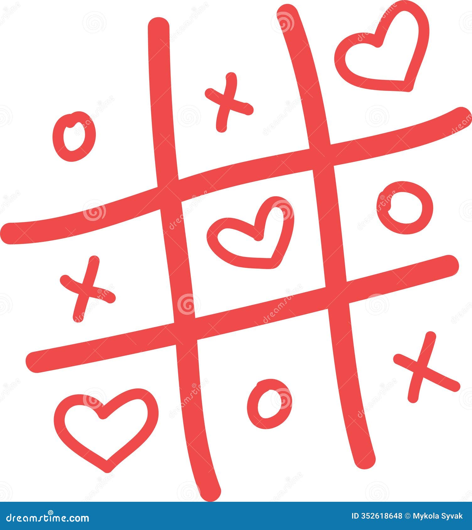 Hand Drawn Tic Tac Toe Game Stock Illustration - Illustration of line ...