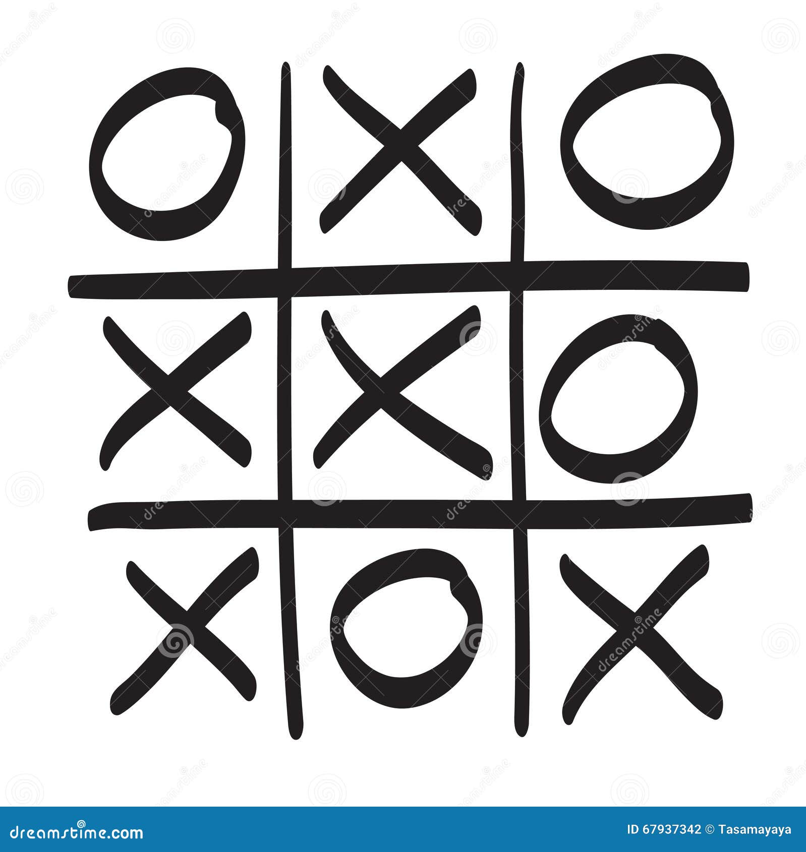 Hand Drawn Tic Tac Toe Vector Scribble Icon Symbol Illustration ...