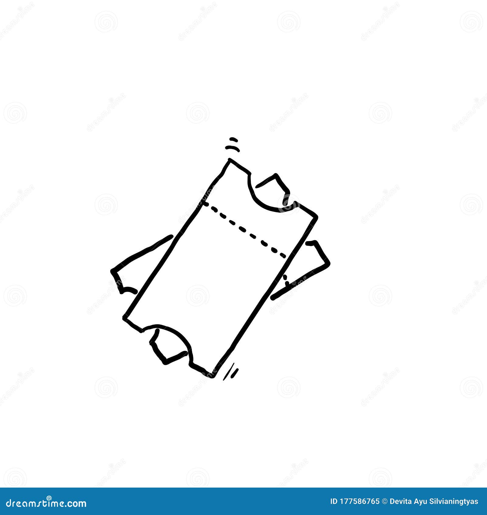 Hand Drawn Ticket Icon Vector. Line Raffle Ticket Symbol Stock Vector ...