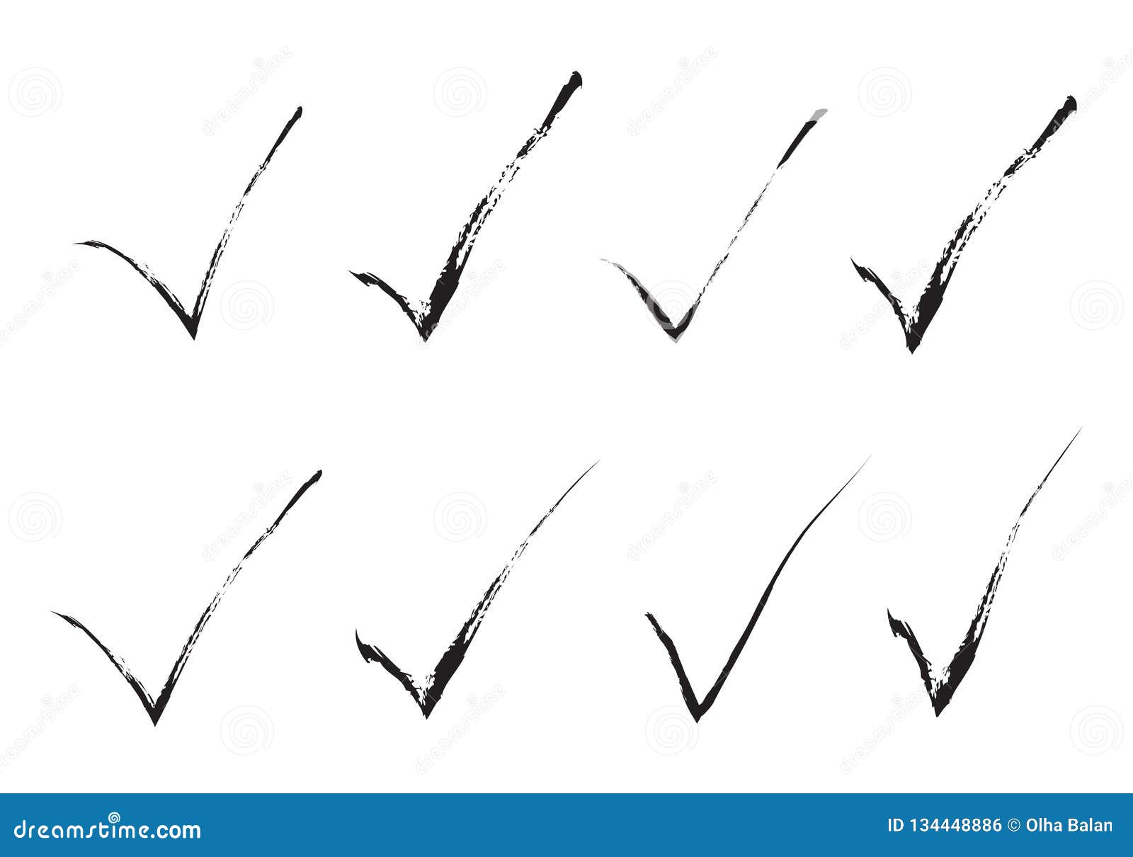 Hand drawn ticks set stock vector. Illustration of mark - 134448886