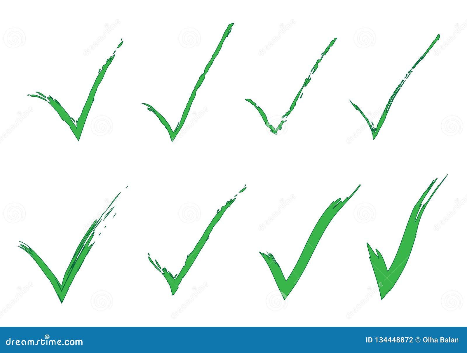 Hand drawn ticks set stock vector. Illustration of internet - 134448872