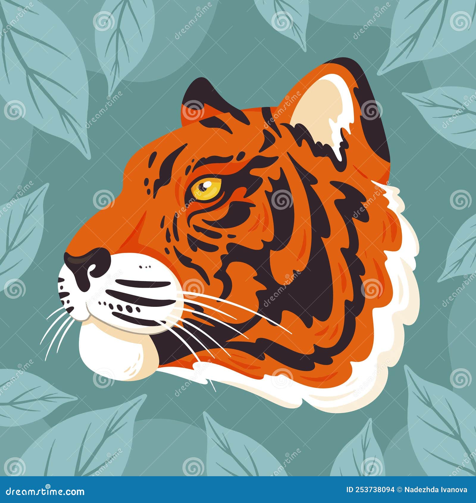 Hand Drawn Tiger Face Illustration Vector Illustration Stock Vector ...