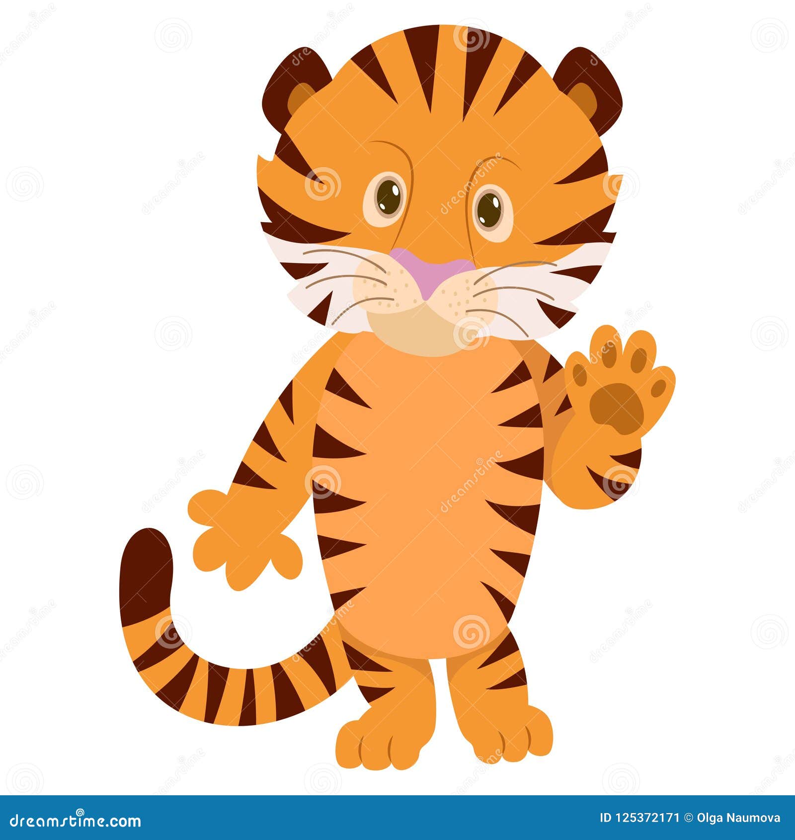 Hand Drawn Tiger. Natural Colors. Illustration Stock Vector ...