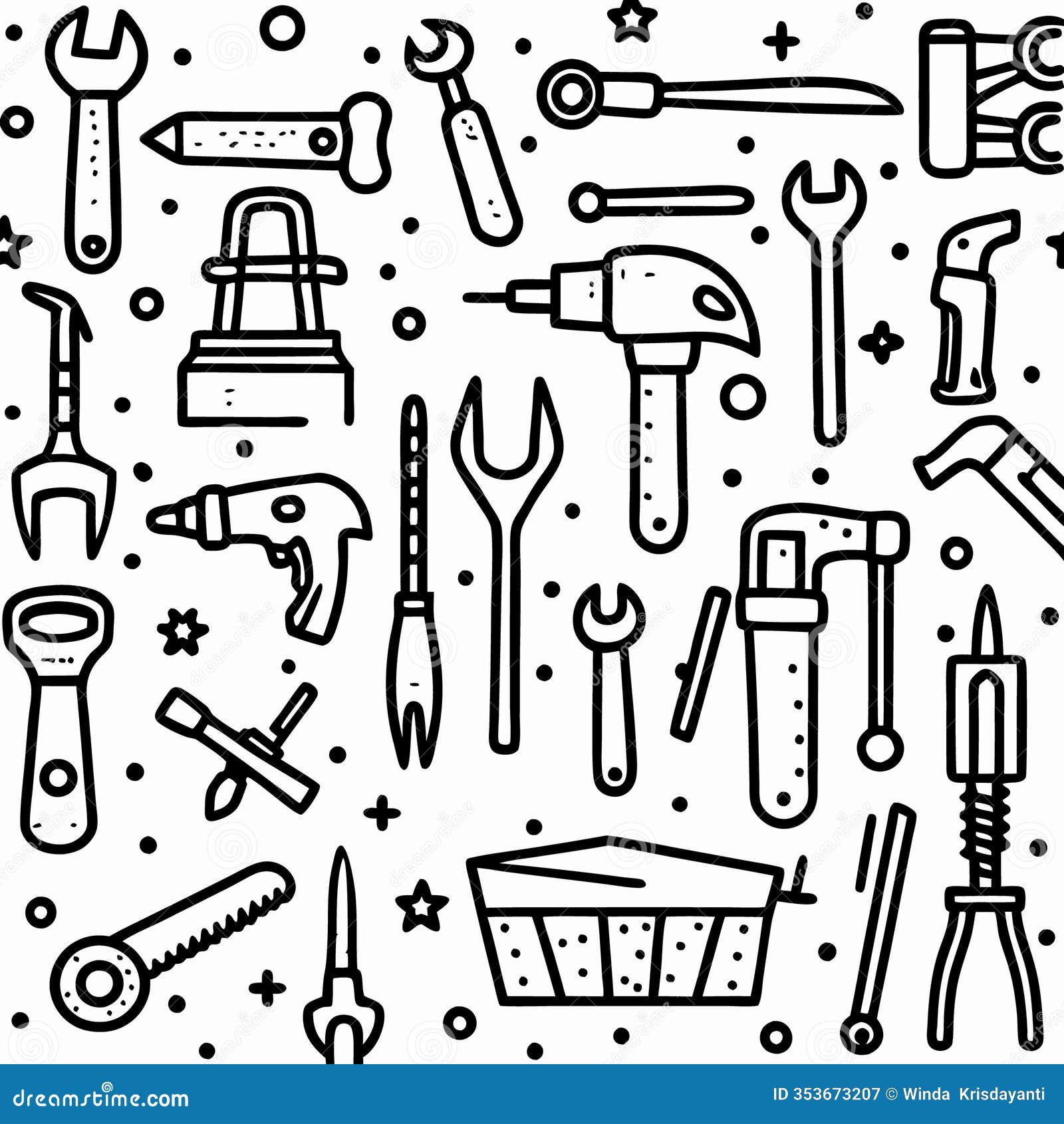 Hand-drawn Tools Background Stock Vector - Illustration of equipment ...