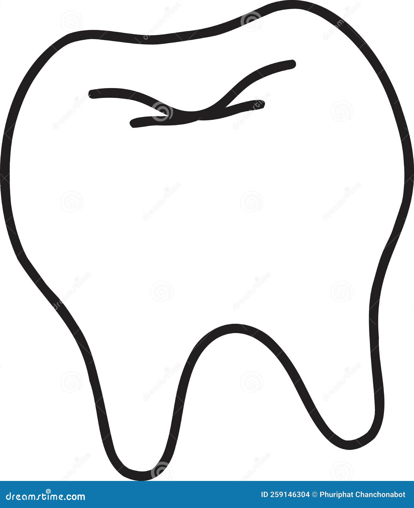 Hand Drawn Tooth Illustration Stock Vector - Illustration of sign ...