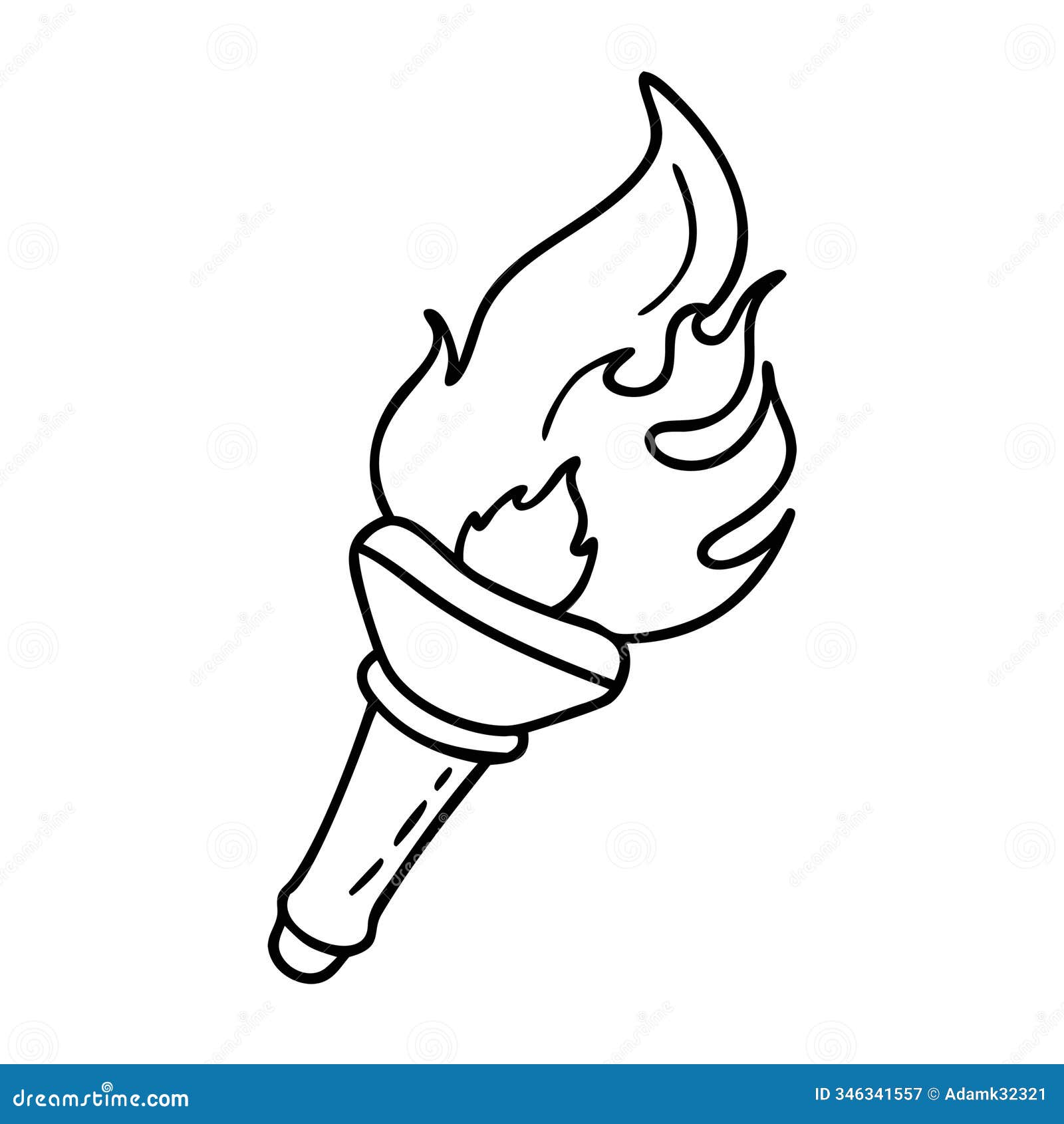 Hand Drawn Torch Flame Vector Symbolizing Light and Freedom ...