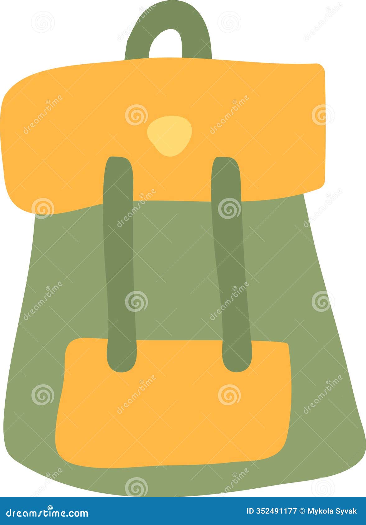 Tourist Man With Backpack, Side View, African Safari Travel, Cartoon ...