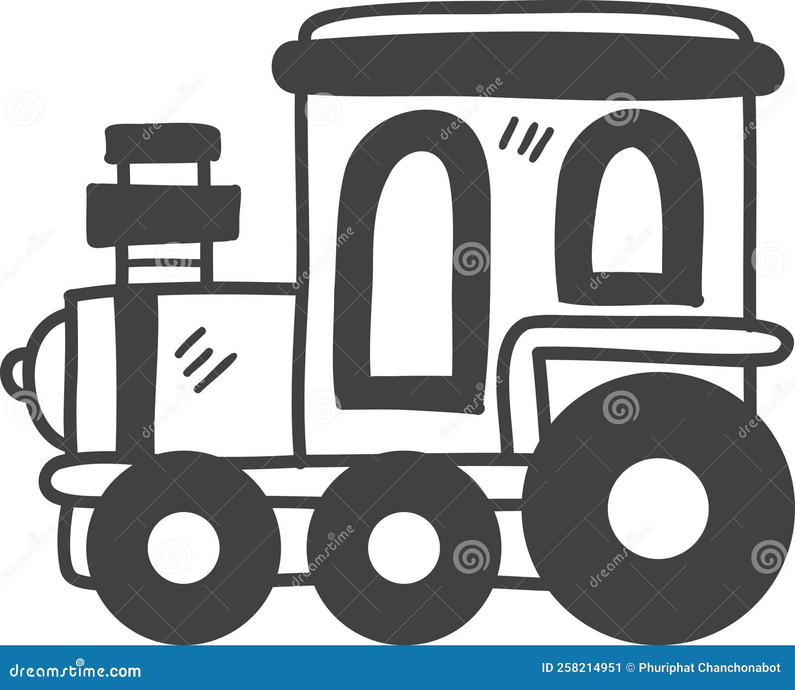 Hand Drawn Toy Train for Kids Illustration Stock Vector - Illustration ...