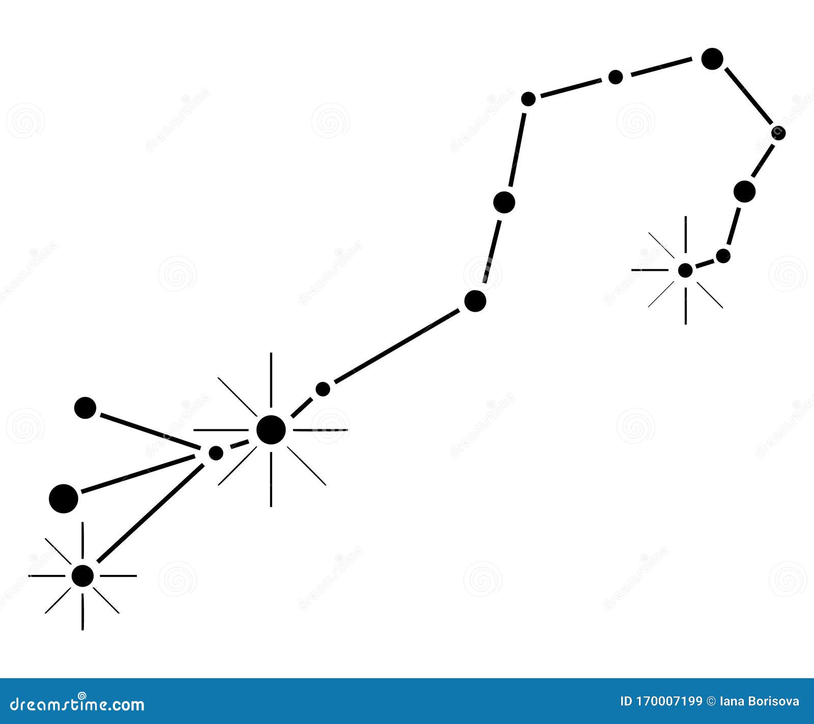 Scorpius Constellation. Stars In The Night Sky. Cluster Of Stars And ...