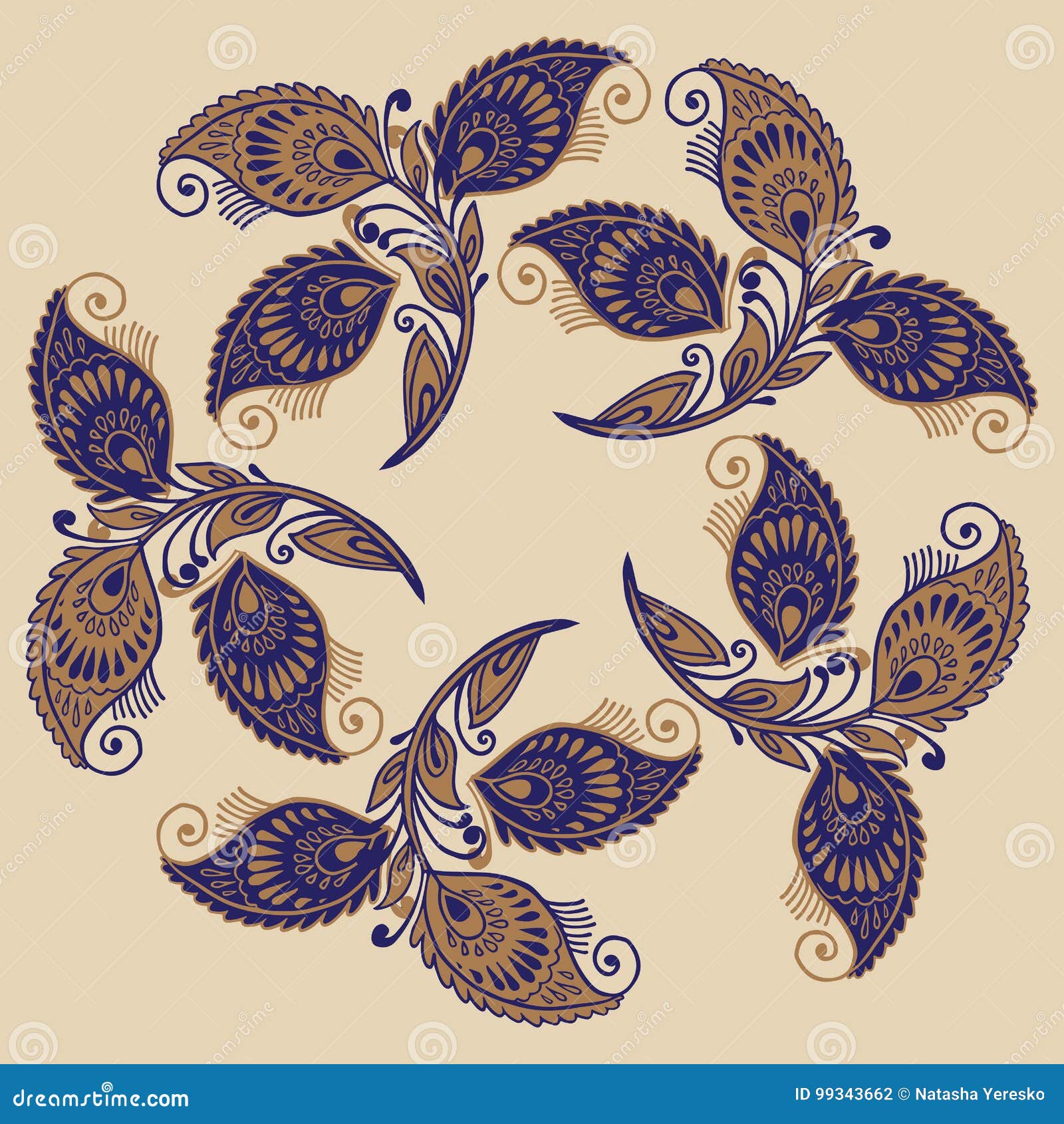 Hand Drawn Traditional Pattern East. Vector Illustration Stock Vector ...