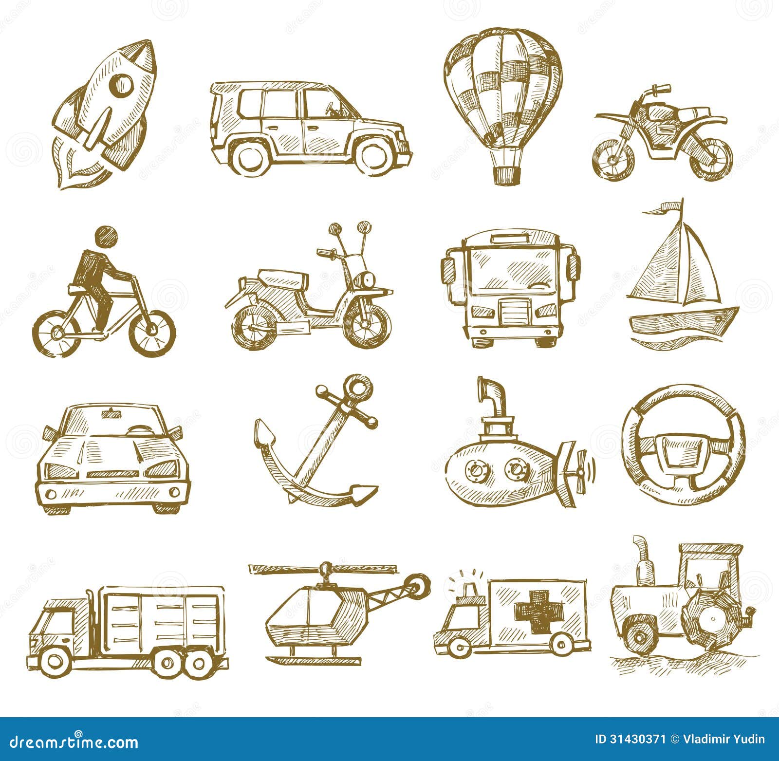 Hand drawn transport stock vector. Illustration of transportation ...