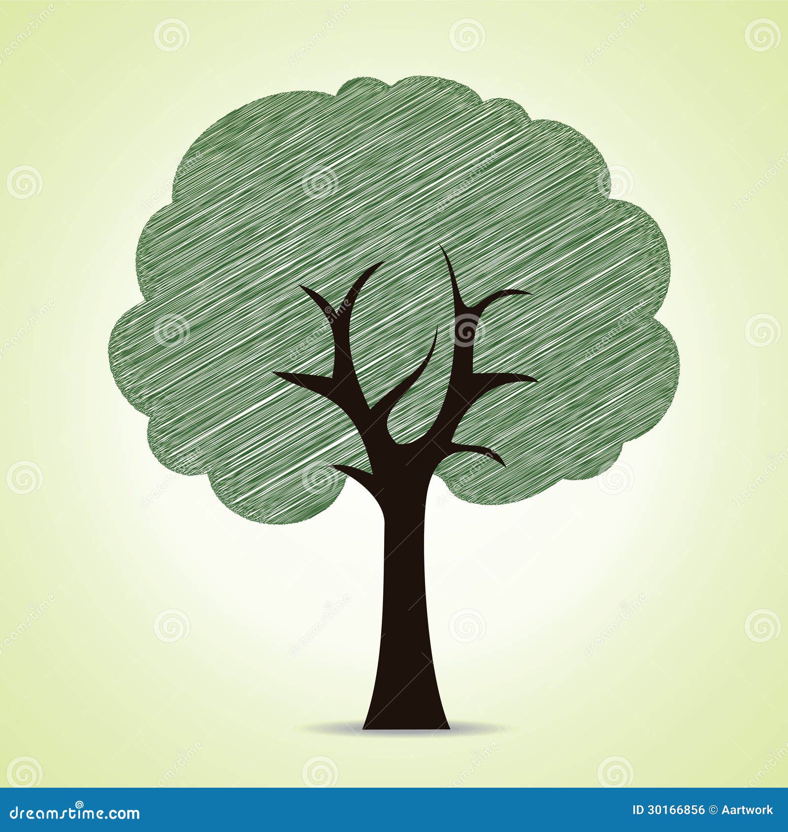 Hand Drawn Tree Background Royalty Free Stock Image - Image: 30166856
