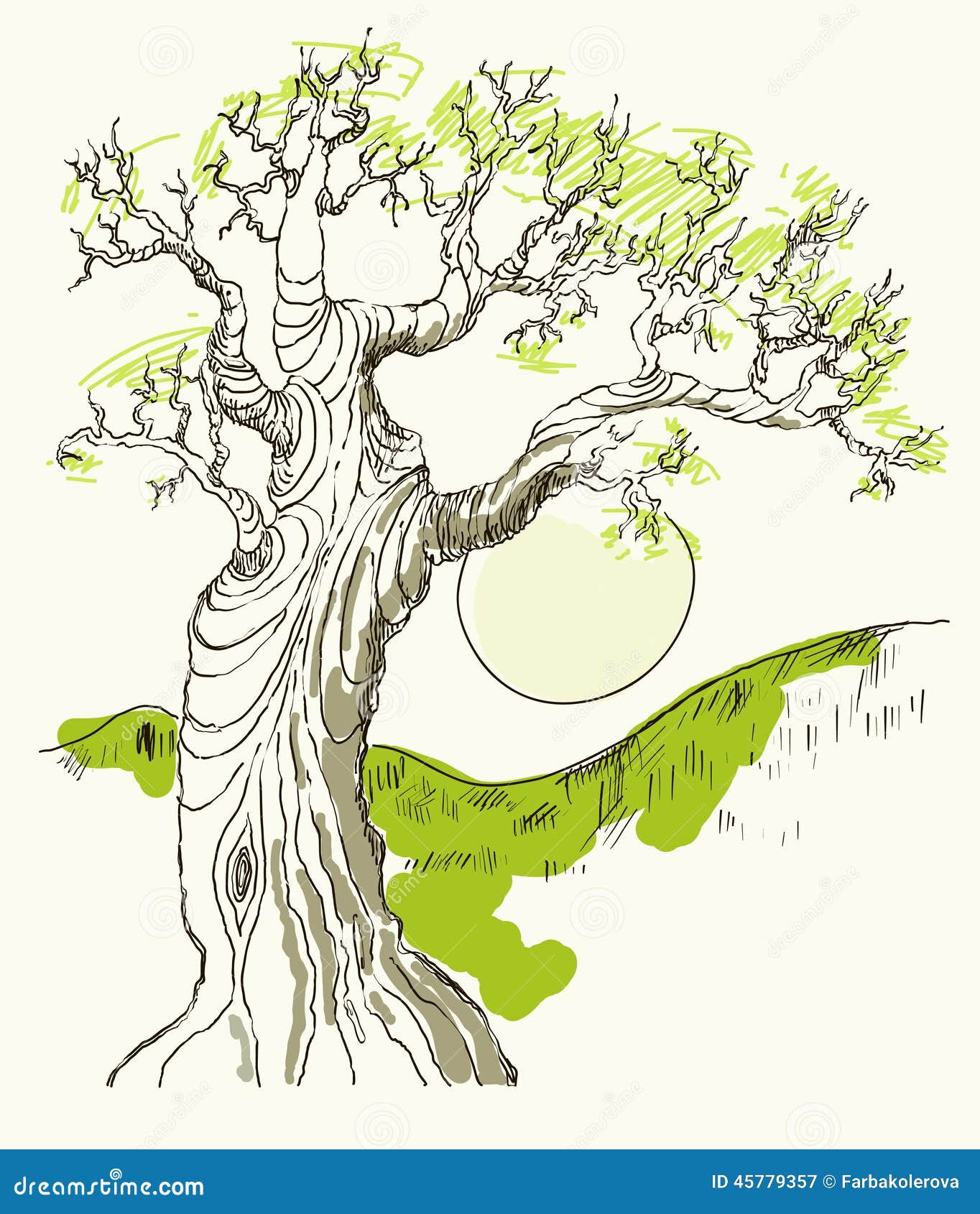 Hand Drawn Tree Symbol Isolated Vector Stock Vector - Illustration of ...