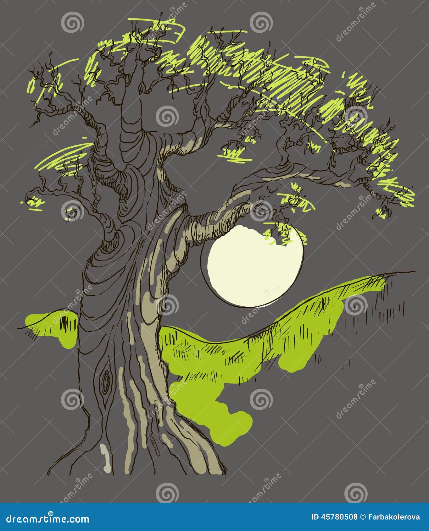 Hand Drawn Tree Symbol Vector Stock Vector - Illustration of graphic ...