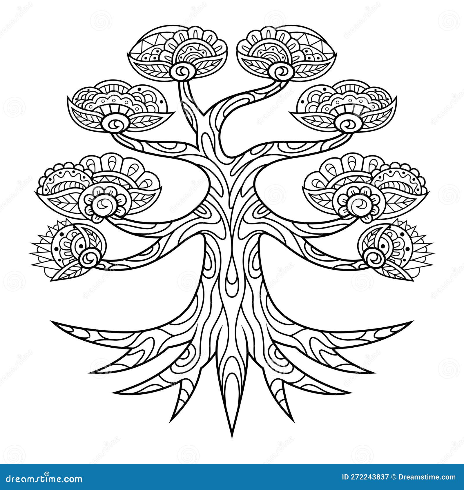 Hand Drawn of Tree in Zentangle Style Stock Vector - Illustration of ...