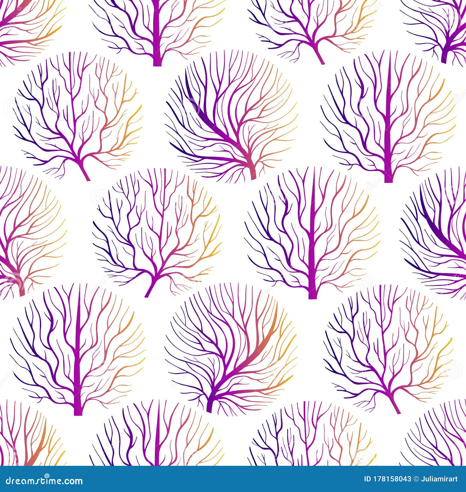 Hand Drawn Trees Seamless Pattern-04 Stock Vector - Illustration of ...