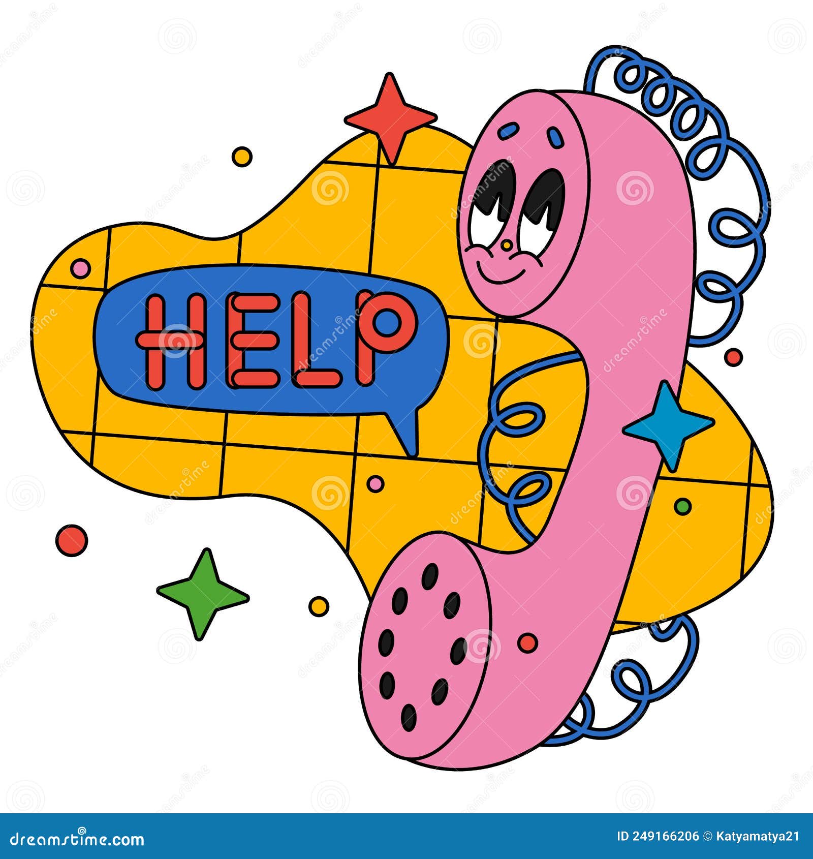 Hand Drawn Trendy Cartoon Vector Illustration Help Online and Help by ...