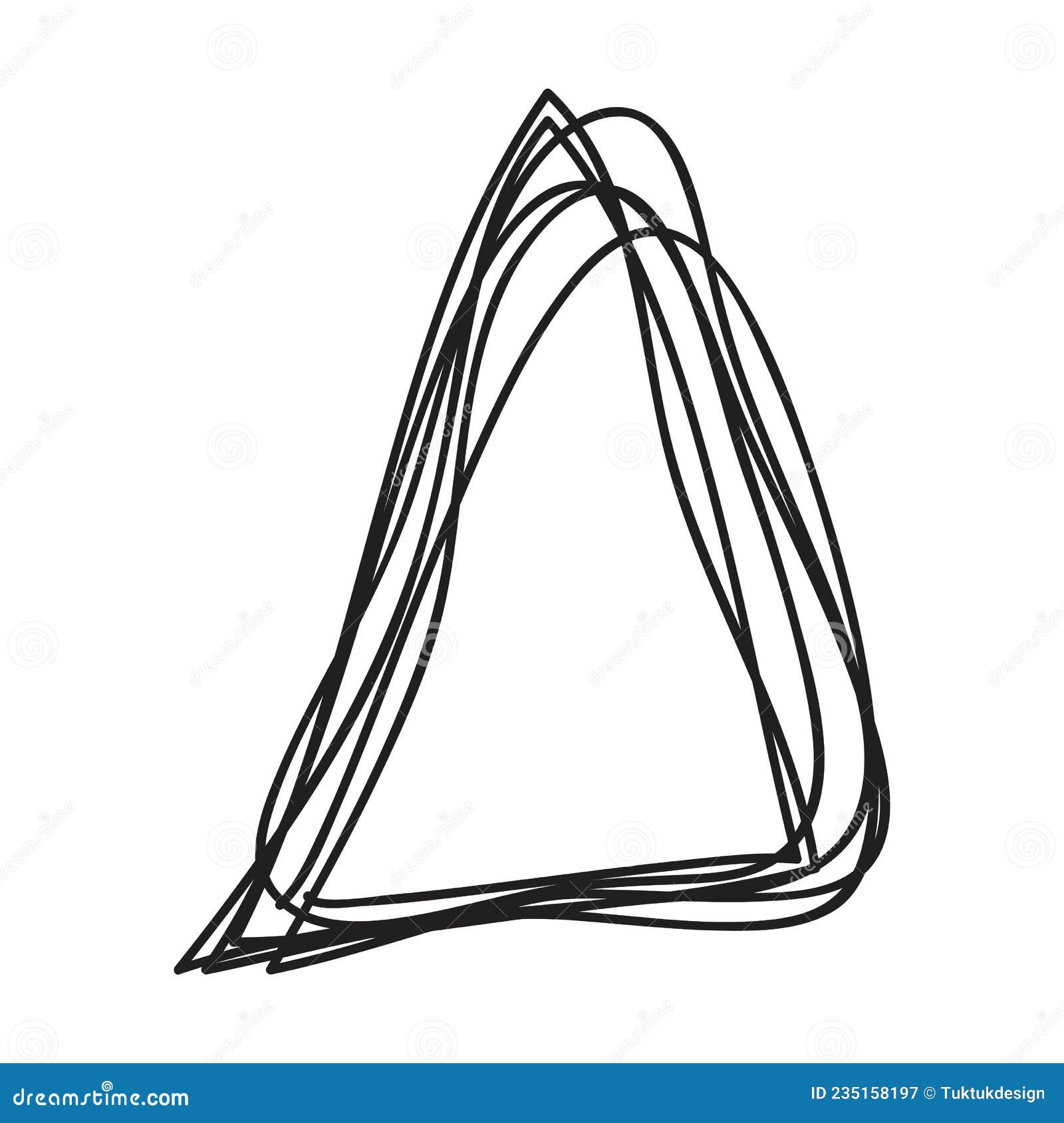 Hand Drawn Triangle Doodle, Sketch Scribble Element, Pencil Art Design ...