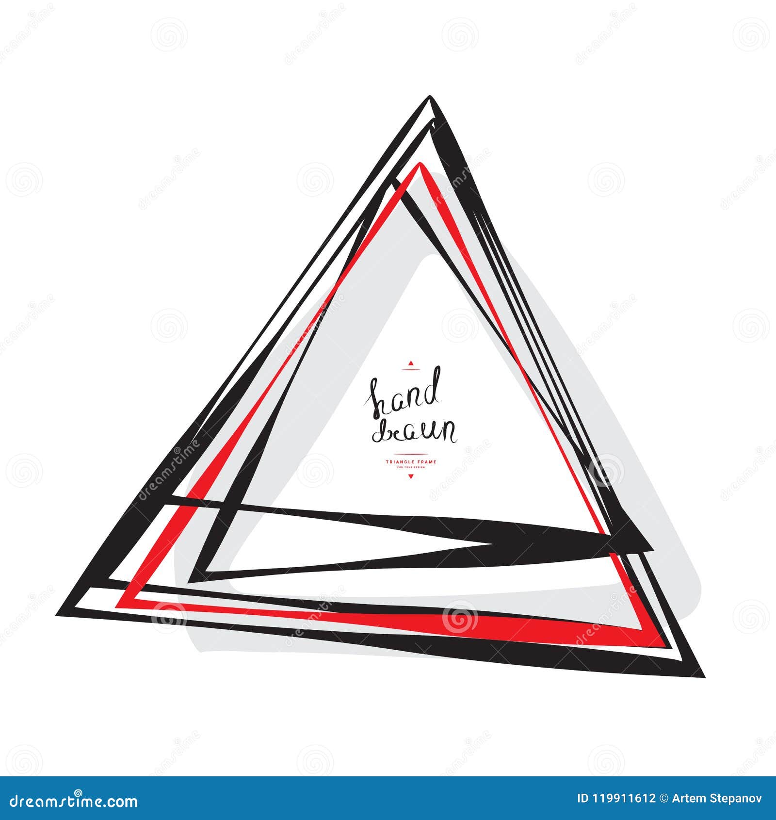Hand Drawn Sketched Triangle Stock Vector - Illustration of decoration ...