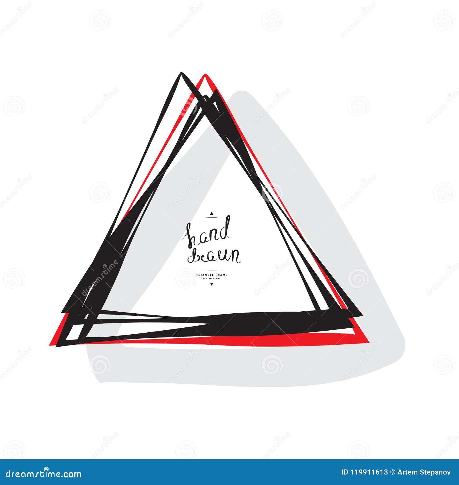 Hand Drawn Sketched Triangle Stock Vector - Illustration of background ...
