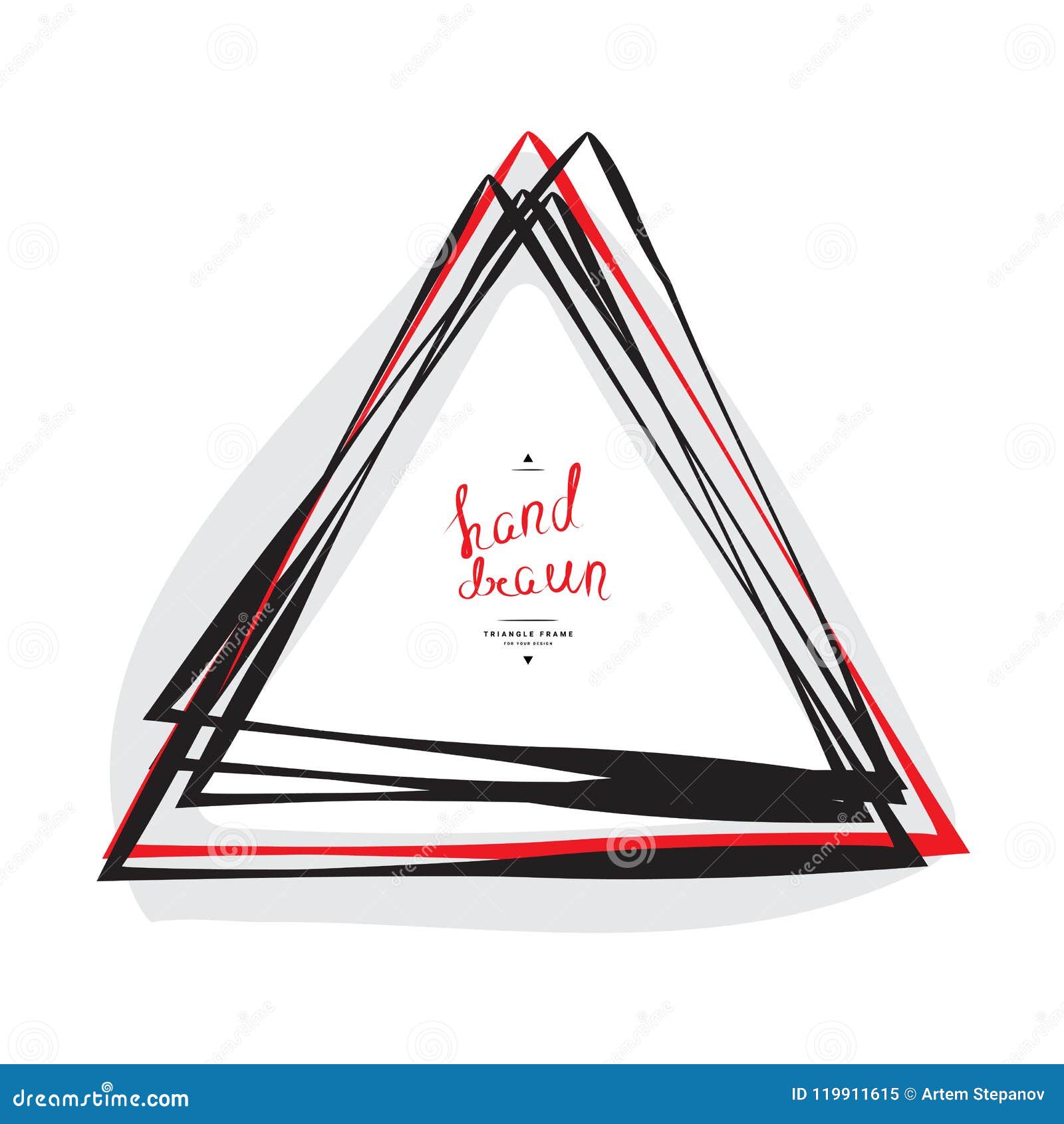 Hand Drawn Sketched Triangle Stock Vector - Illustration of geometry ...