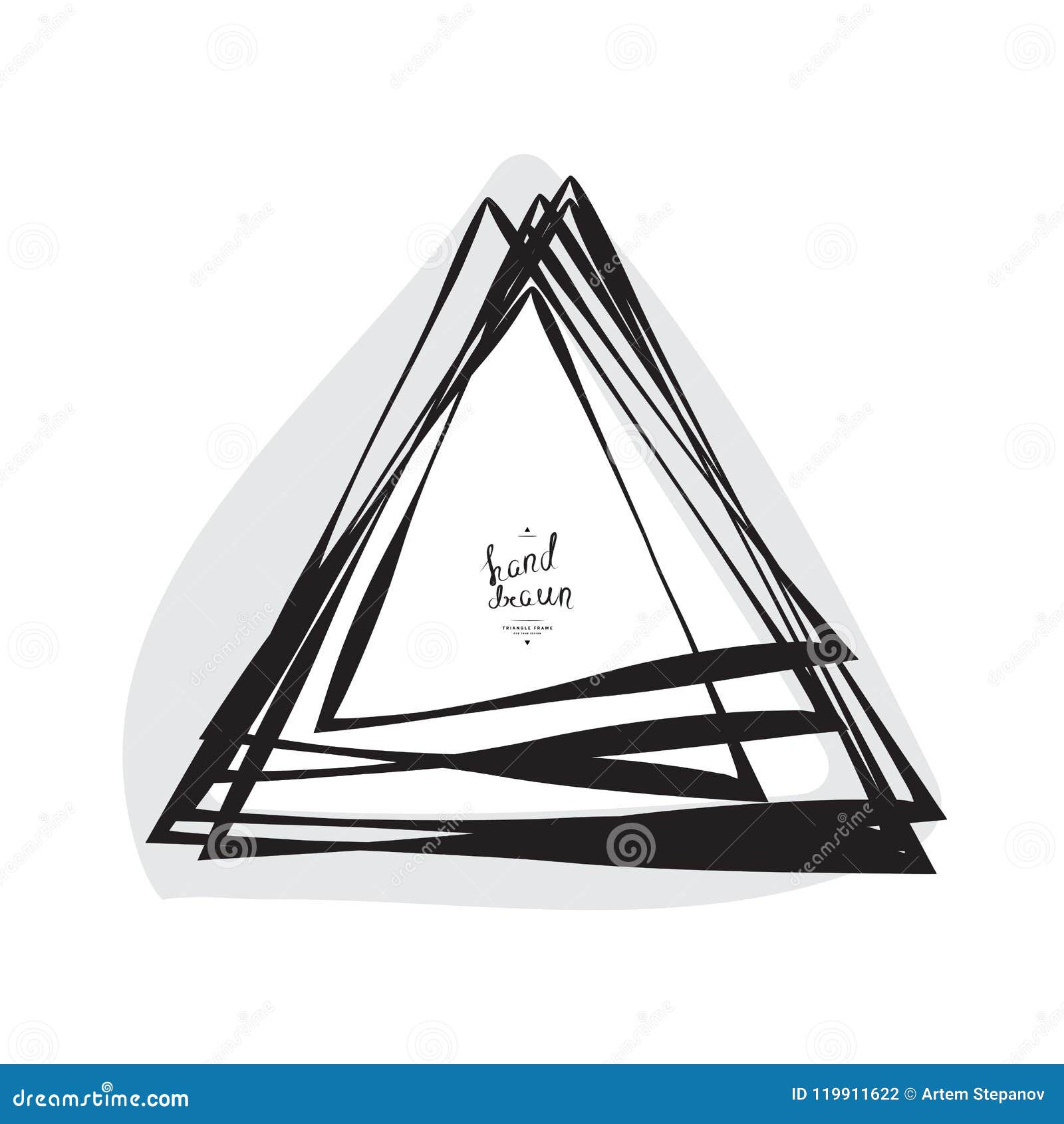 Hand Drawn Sketched Triangle Stock Vector - Illustration of pyramid ...