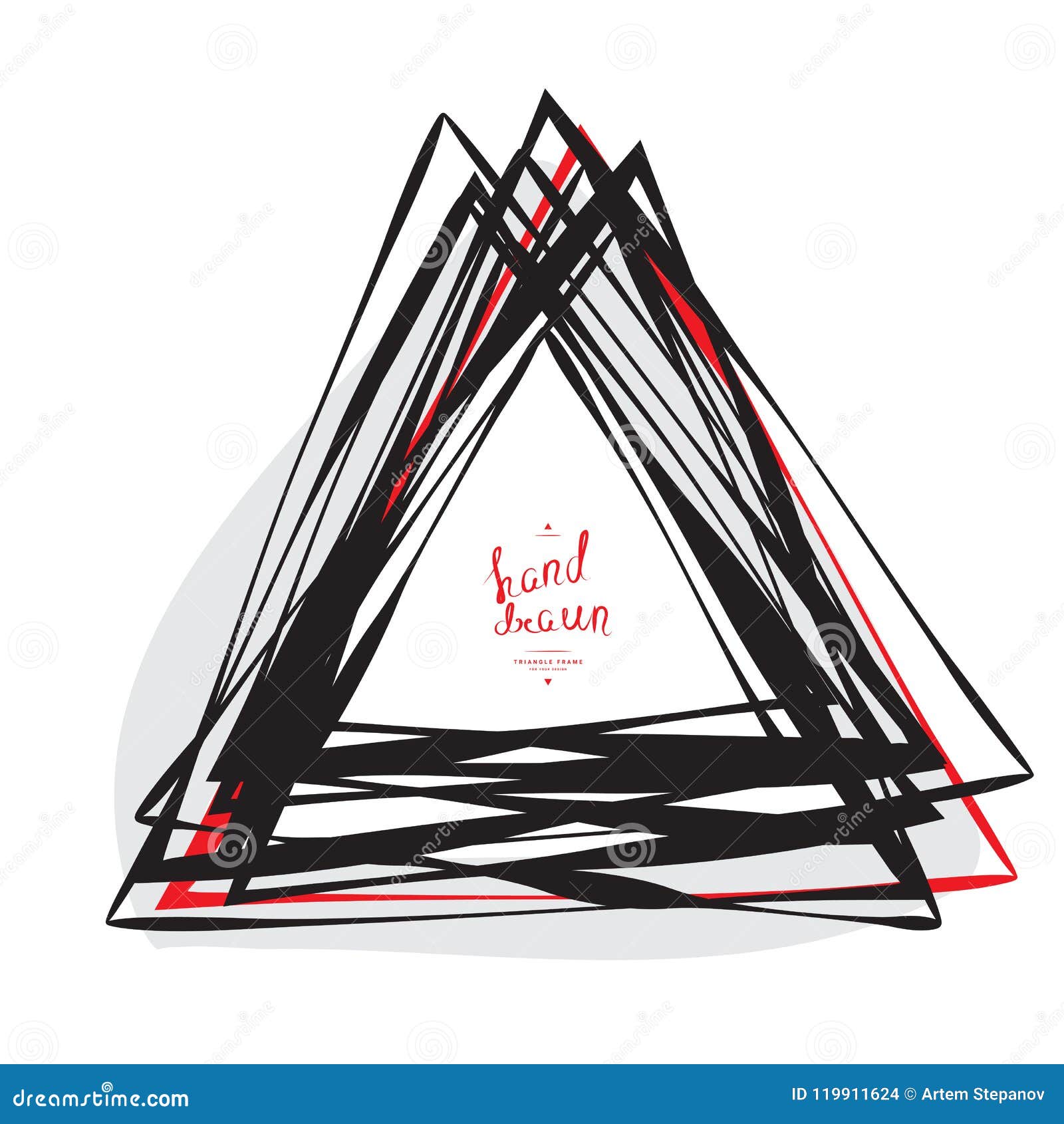 Hand Drawn Sketched Triangle Stock Vector - Illustration of geometry ...