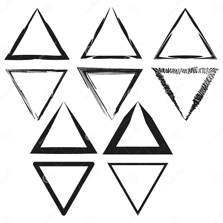 Hand Drawn Triangles. Geometric Pattern Details. Black Vector Shapes ...