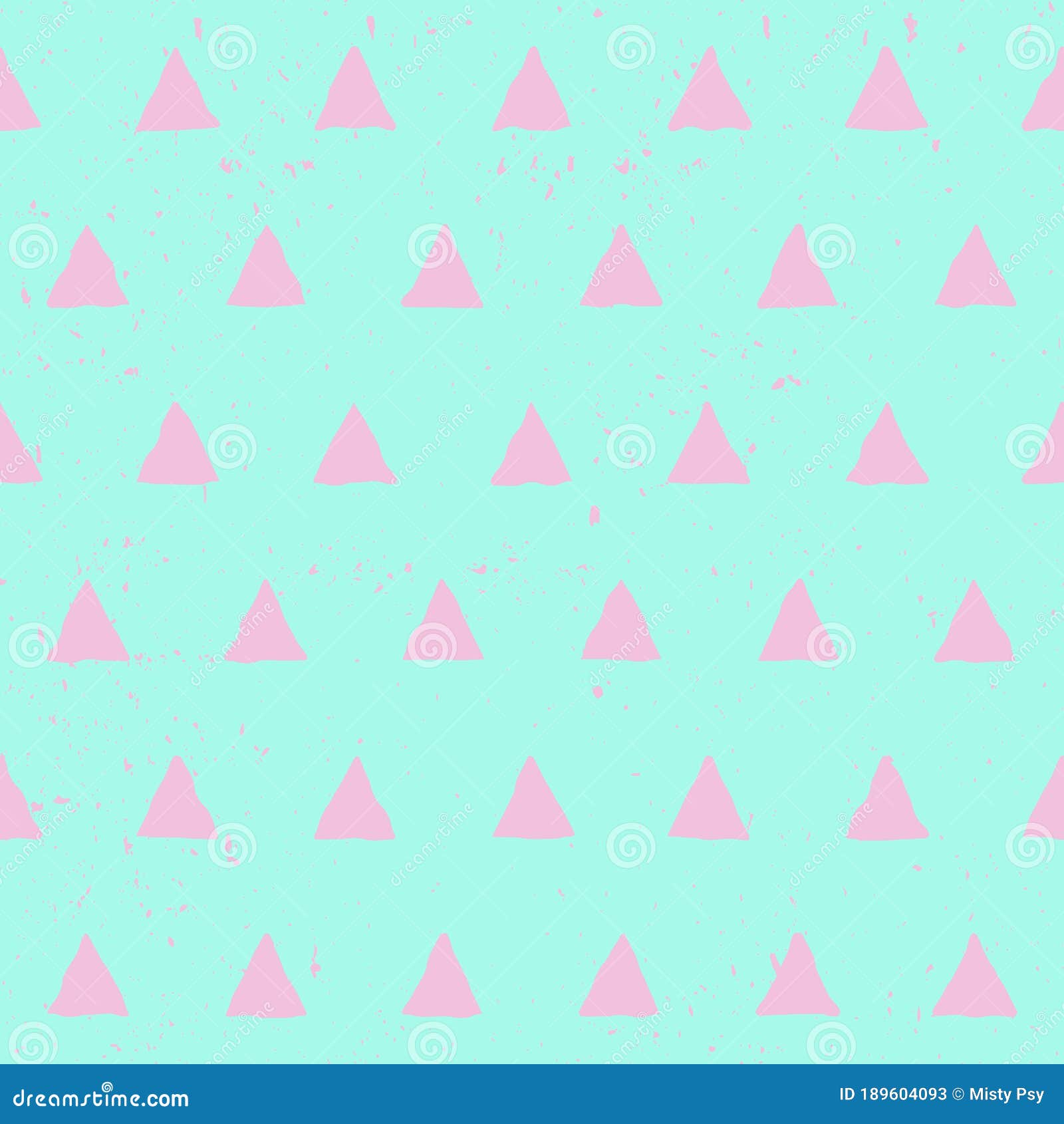 Triangles Seamless Pattern on a Mint Textured Background. Trendy ...