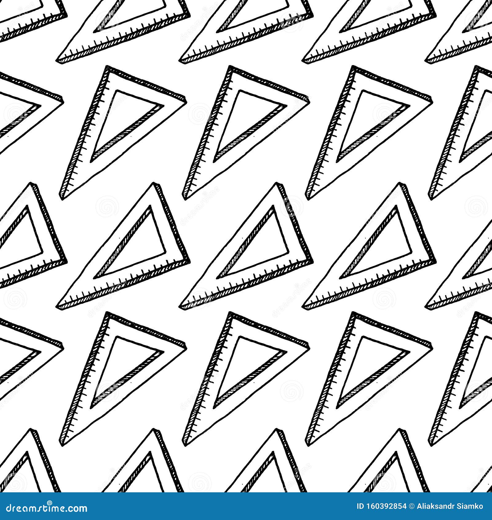 Hand Drawn Triangular Ruler Doodle. Sketch Style Icon. Decoration ...