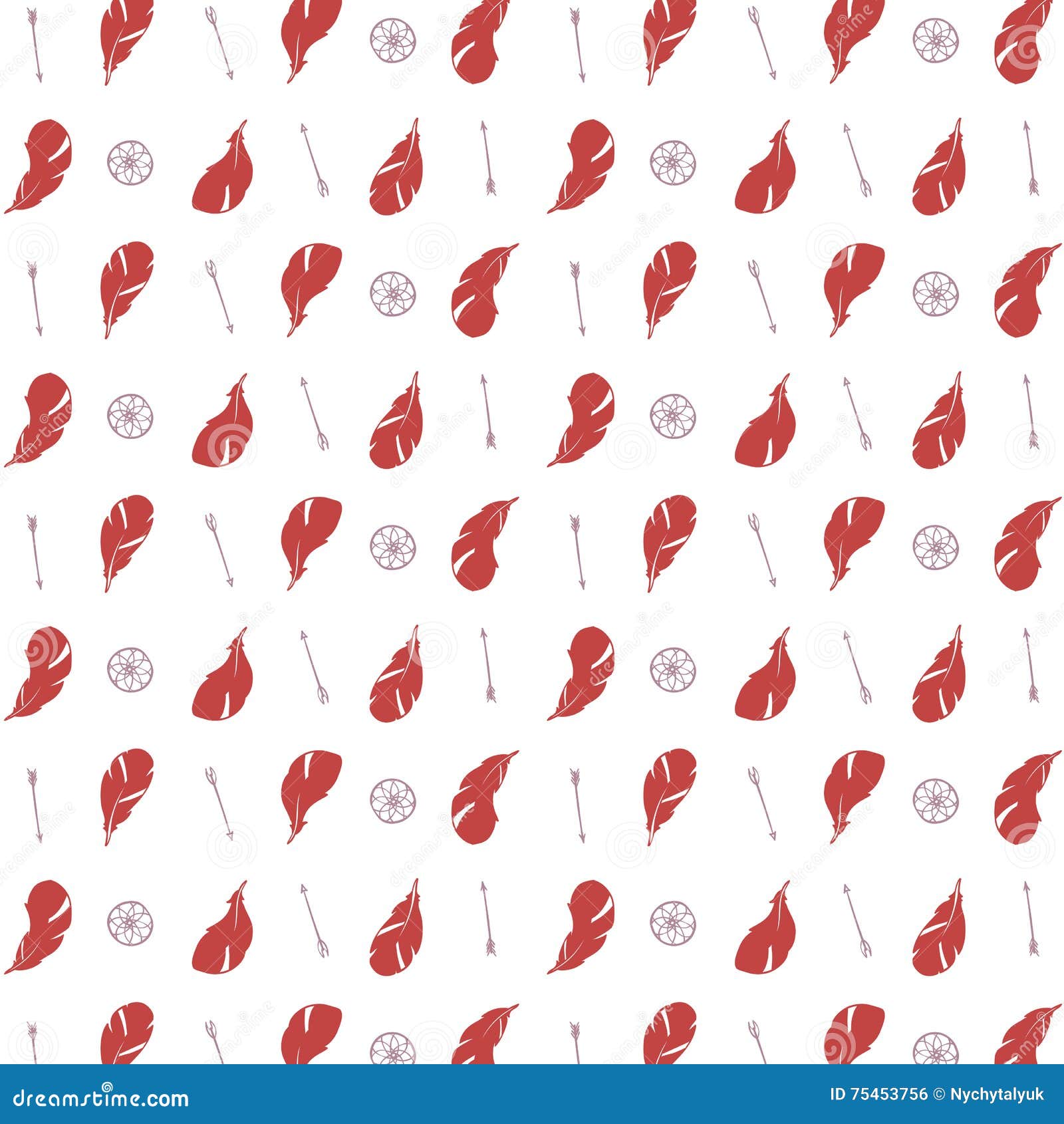Hand Drawn Tribal Boho Seamless Pattern Ethnic Vector Print With