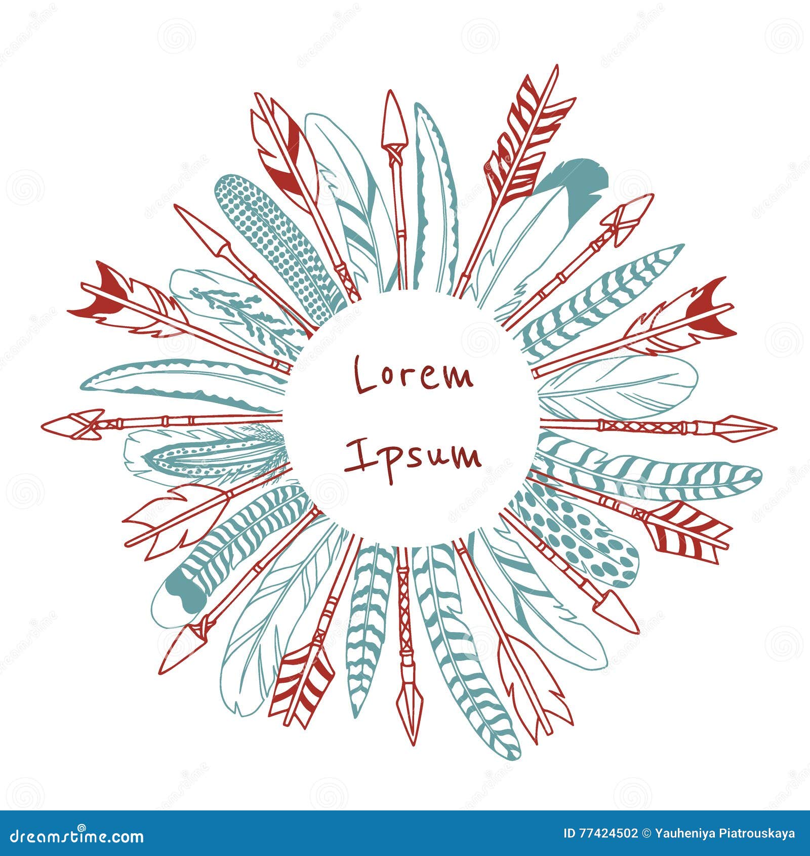 Hand drawn tribal frame stock vector. Illustration of graphic - 77424502