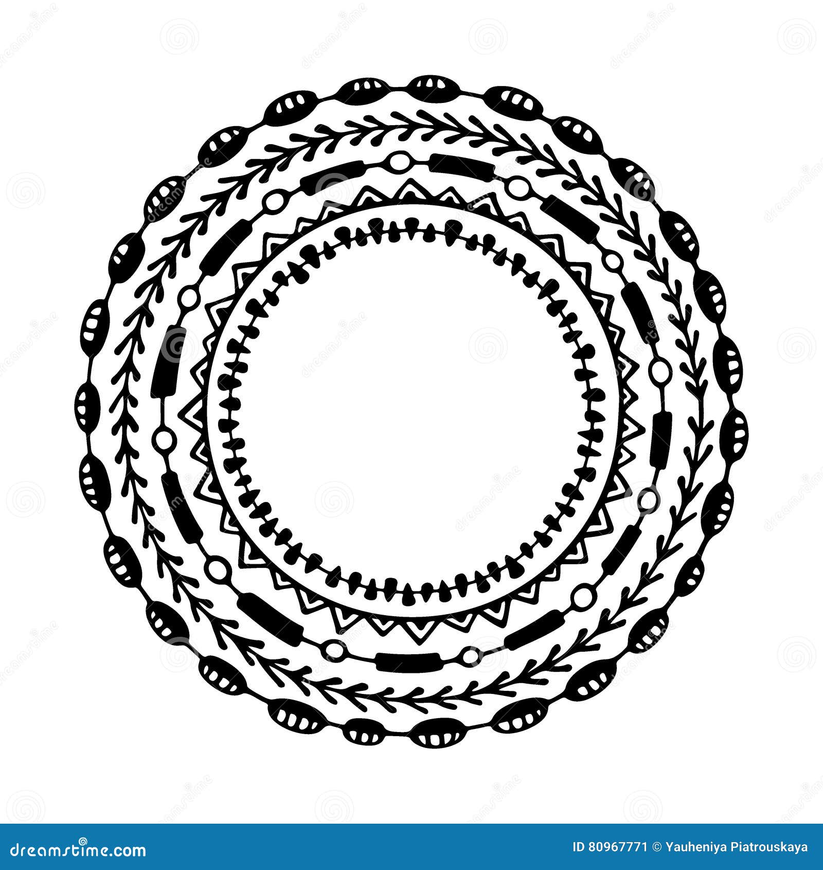 Hand drawn tribal frames stock vector. Illustration of background ...