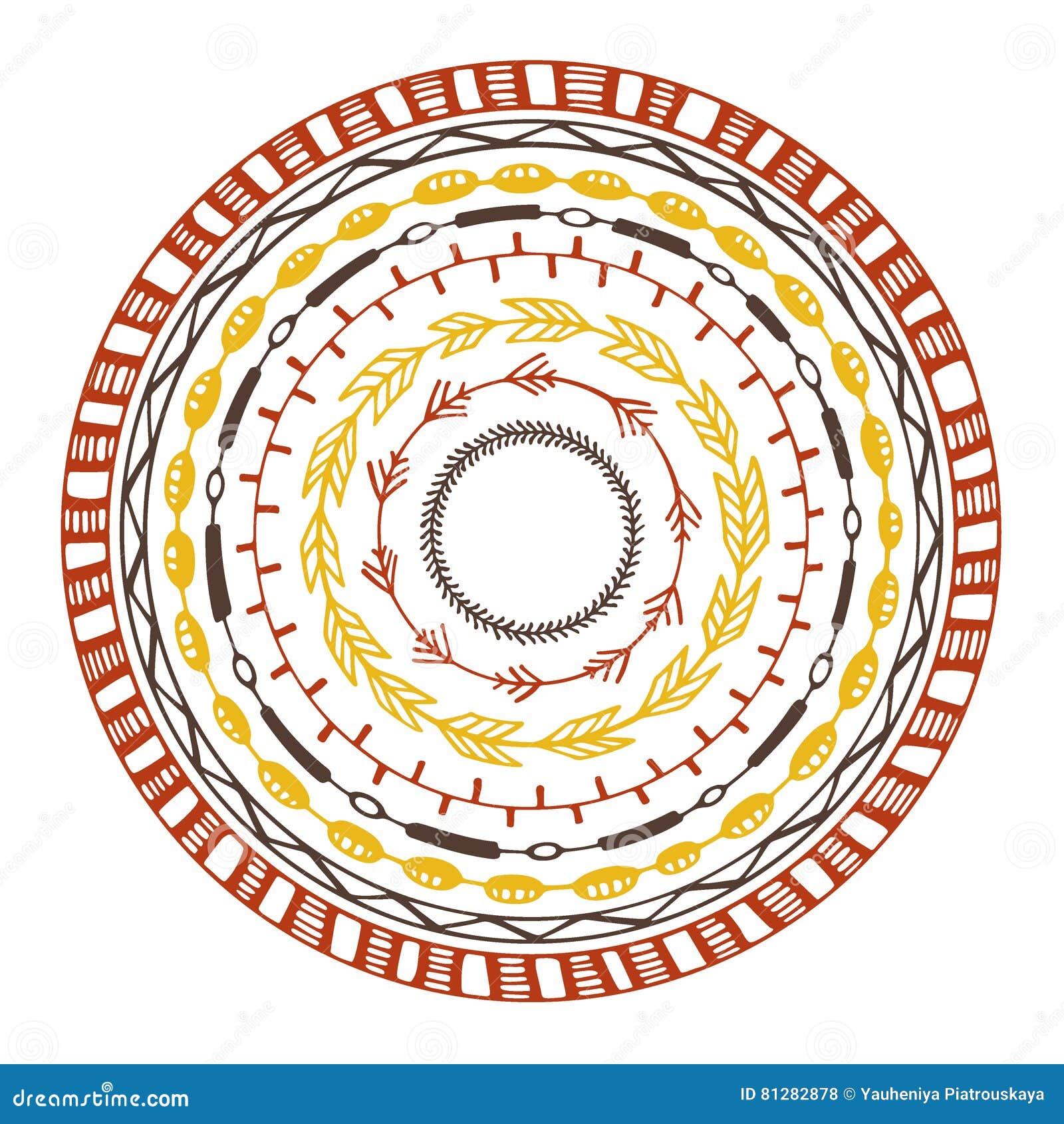 Hand drawn tribal frames stock vector. Illustration of graphic - 81282878