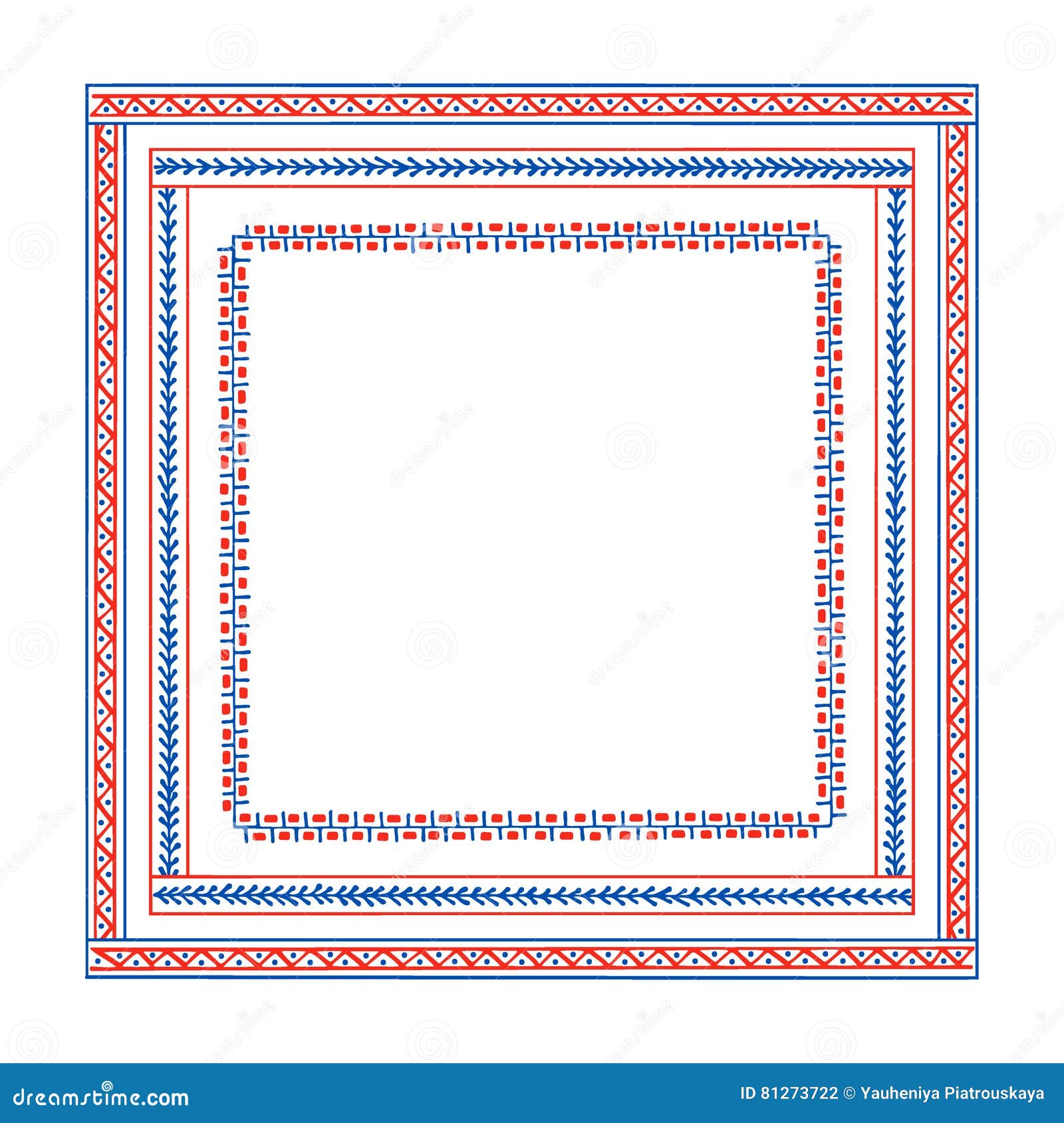 Hand drawn tribal frames stock vector. Illustration of line - 81273722