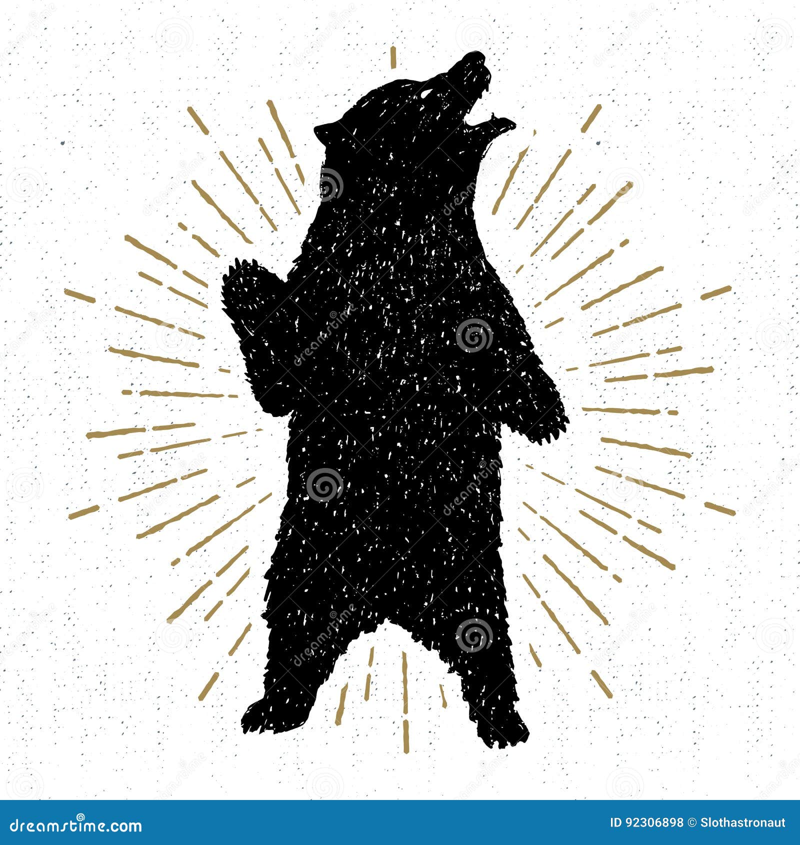Standing Grizzly Bear Vector