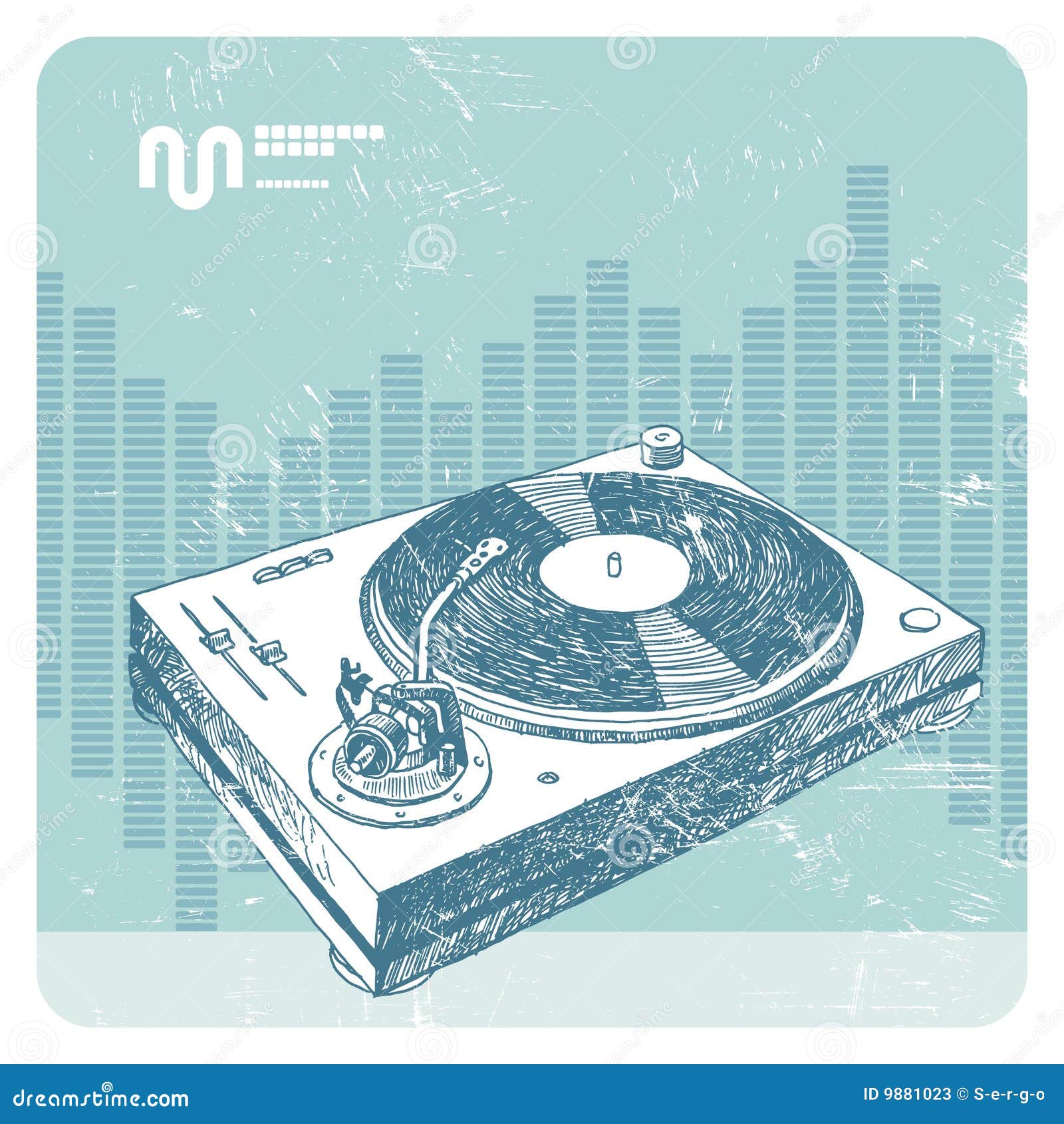 Hand drawn turntable stock vector. Illustration of hand - 9881023