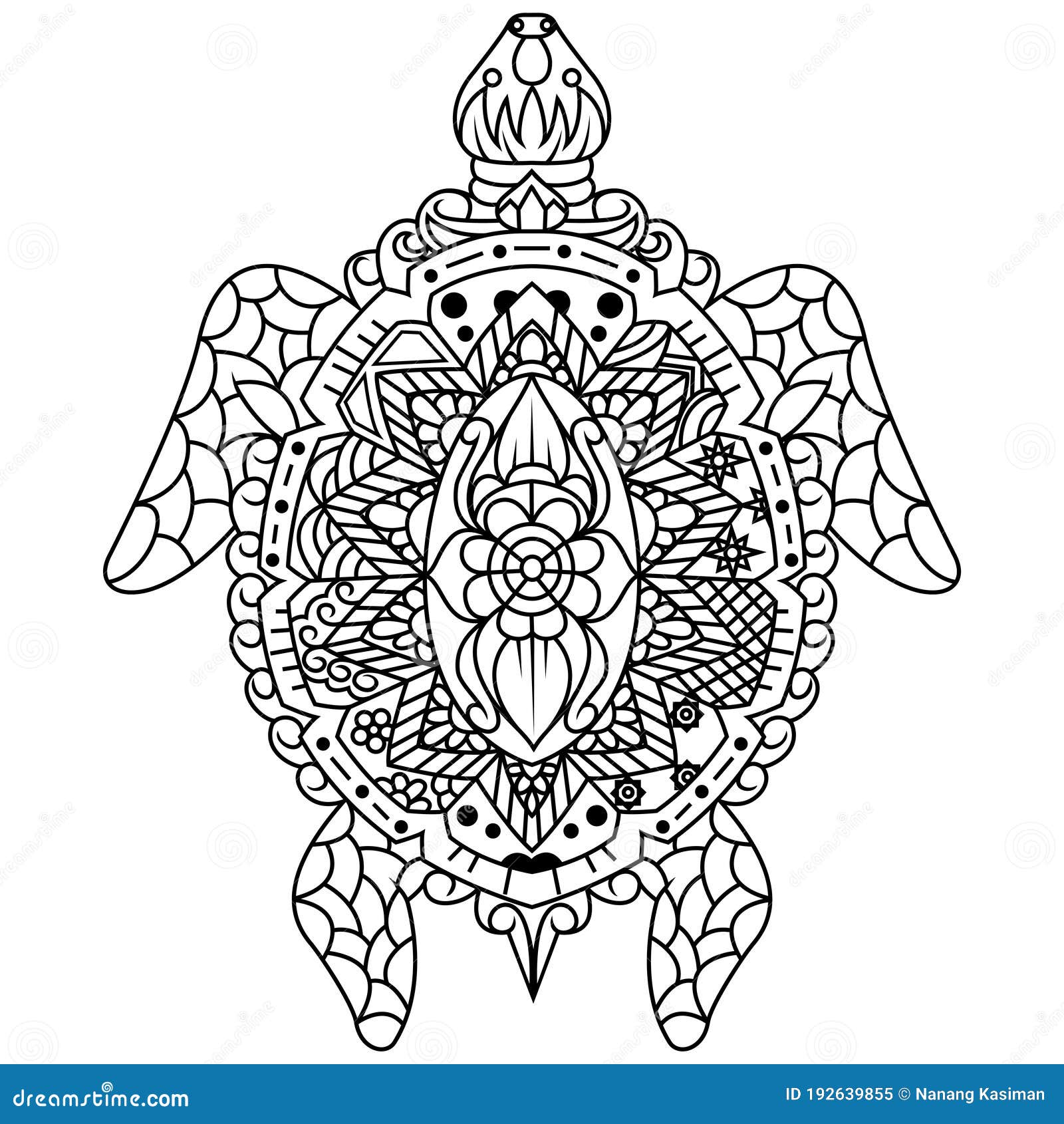Hand Drawn of Turtle in Zentangle Style Stock Vector - Illustration of ...