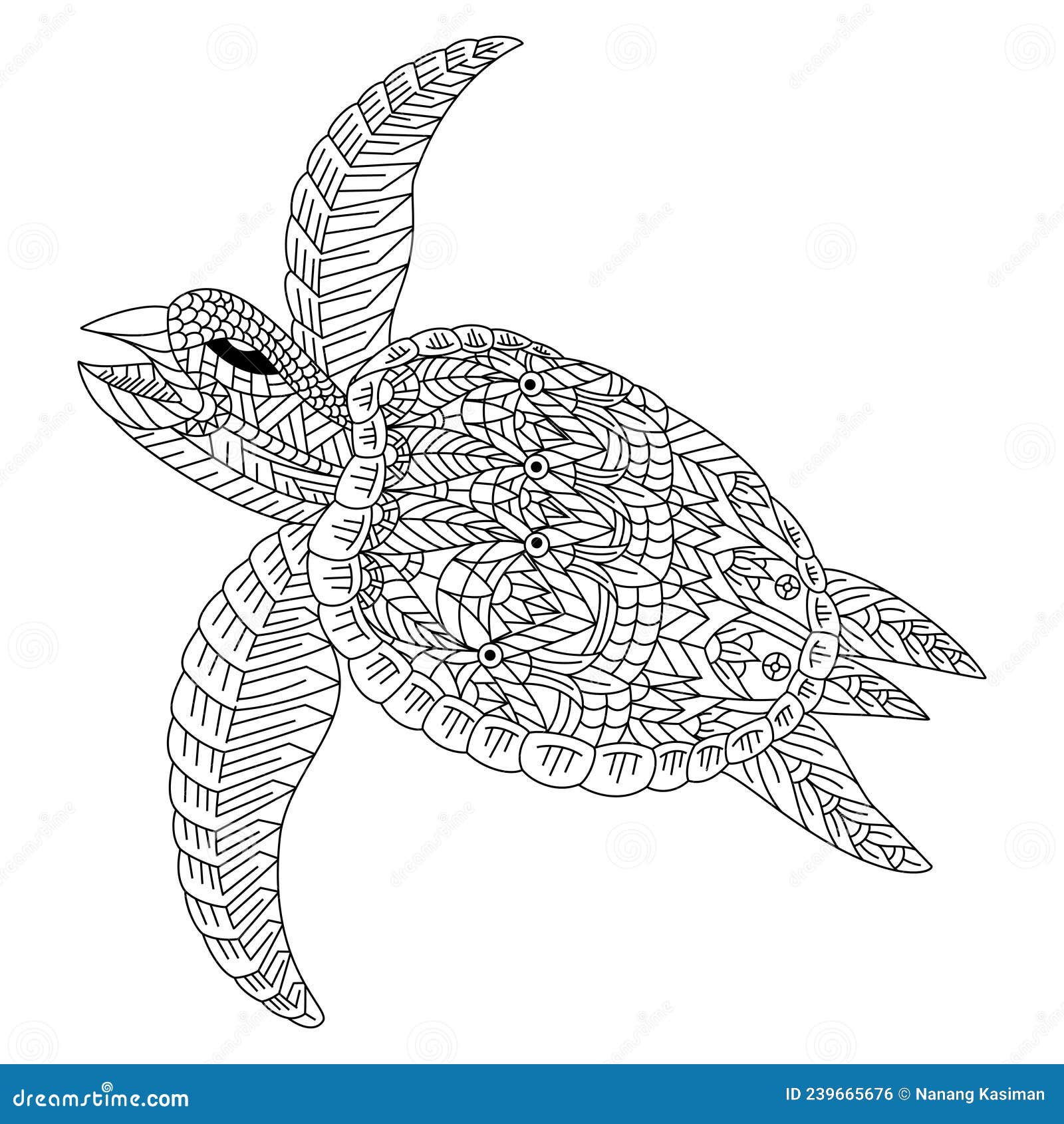 Hand Drawn of Turtle in Zentangle Style Stock Vector - Illustration of ...