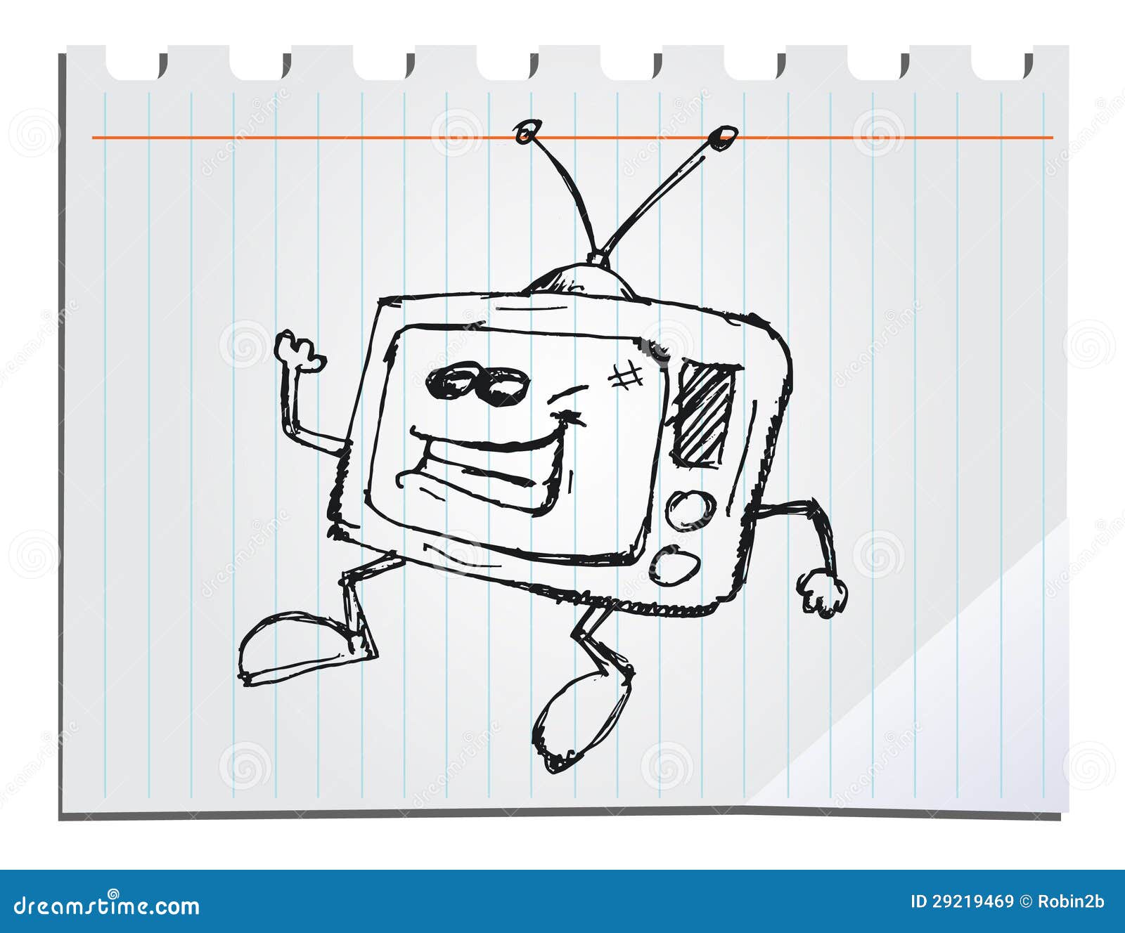 Hand drawn tv stock vector. Illustration of frame, drawn - 29219469