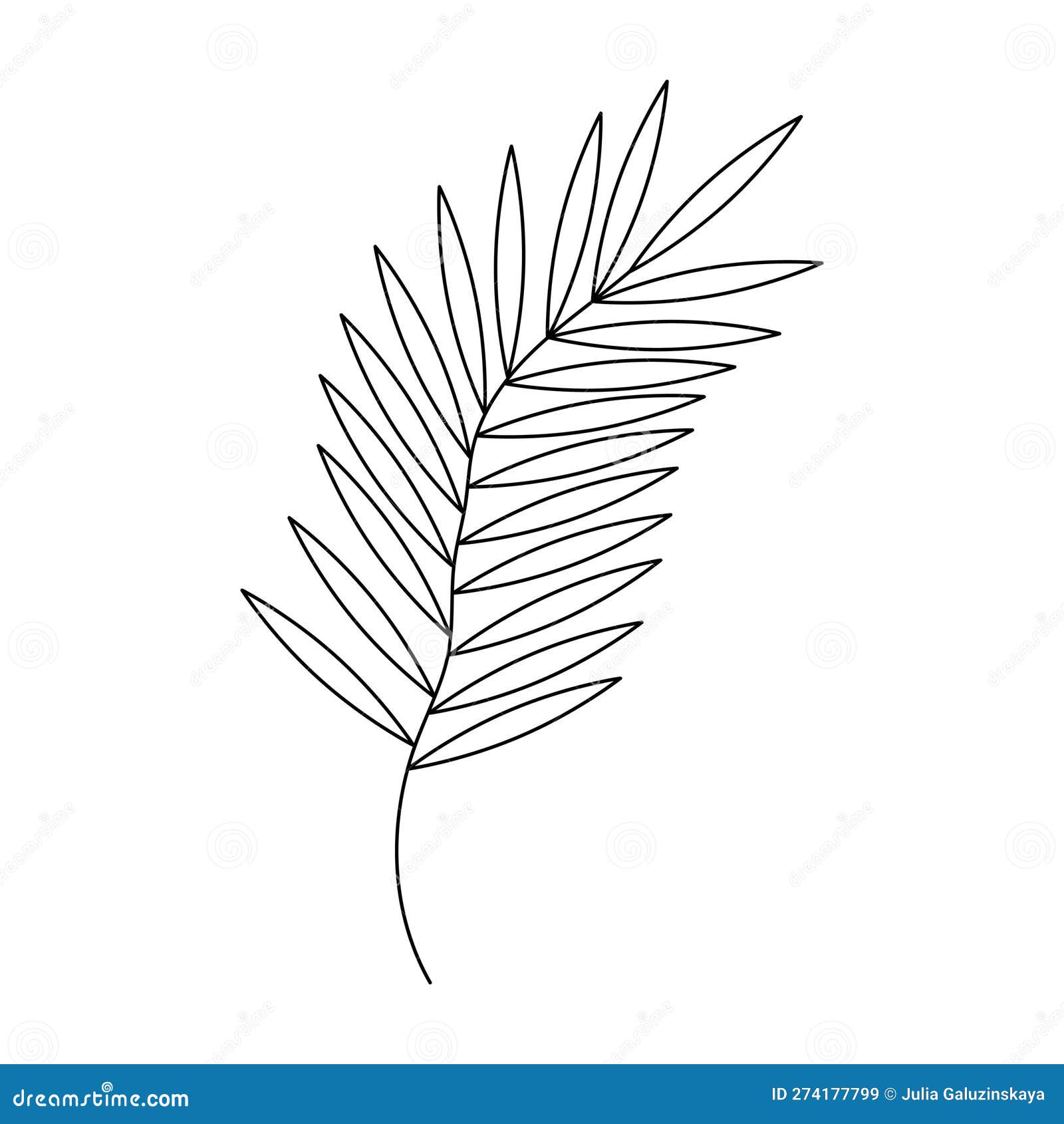 Hand Drawn Twig in Line Art Doodle Style. Stock Vector - Illustration ...