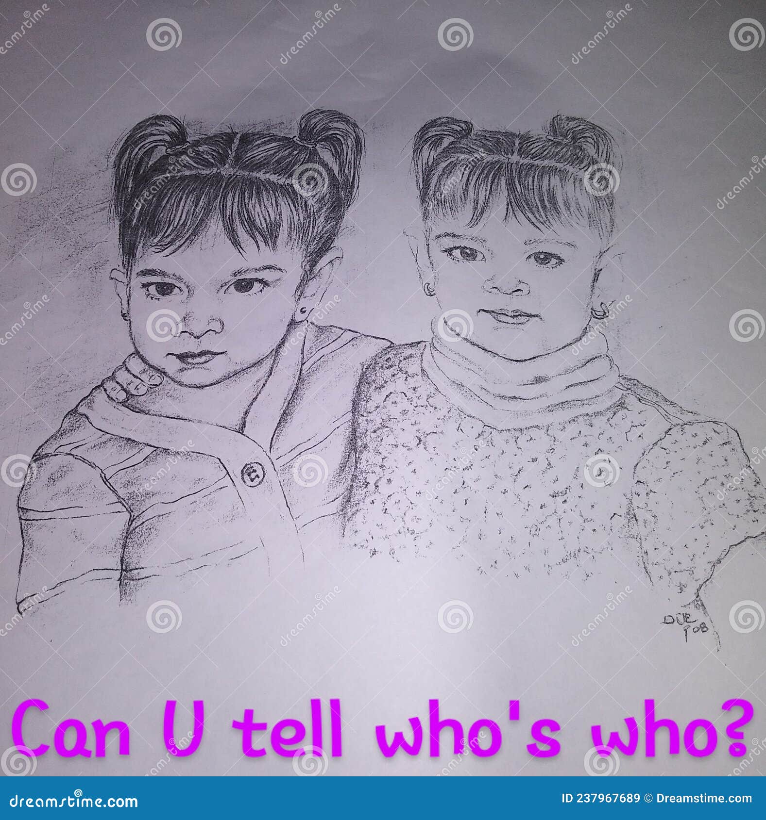 Hand drawn twins stock image. Image of pattern, tins - 237967689