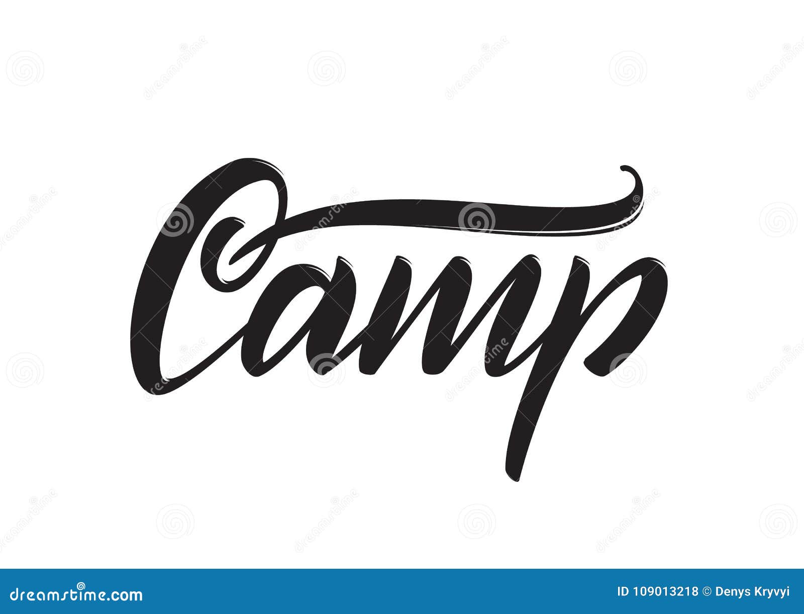 Hand Drawn Type Emblem of Camp. Stock Vector - Illustration of logo ...